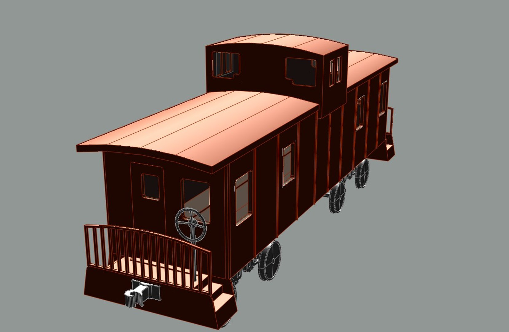 3d Model Caboose Solid