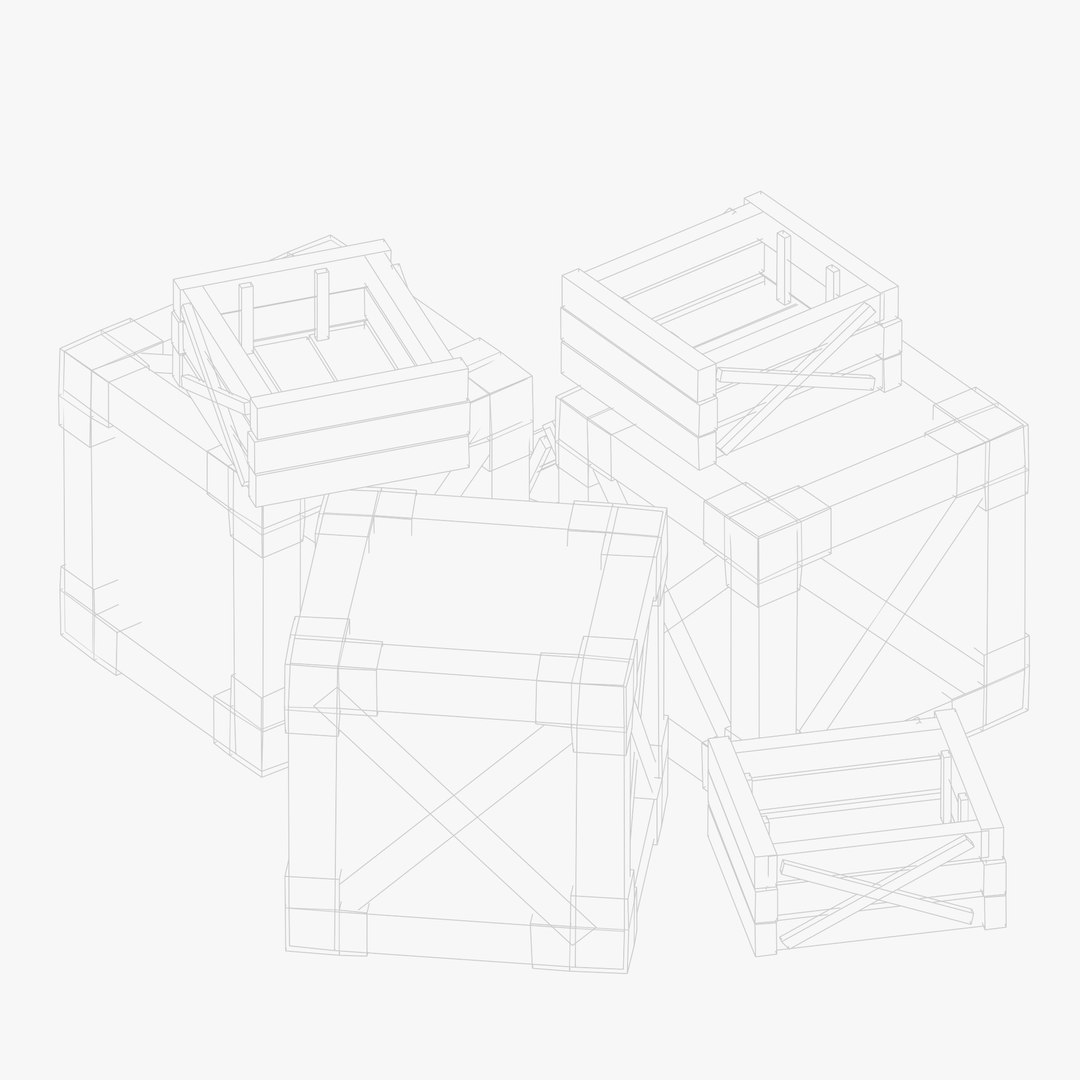 Stylized Wooden Boxes Model - TurboSquid 2166877