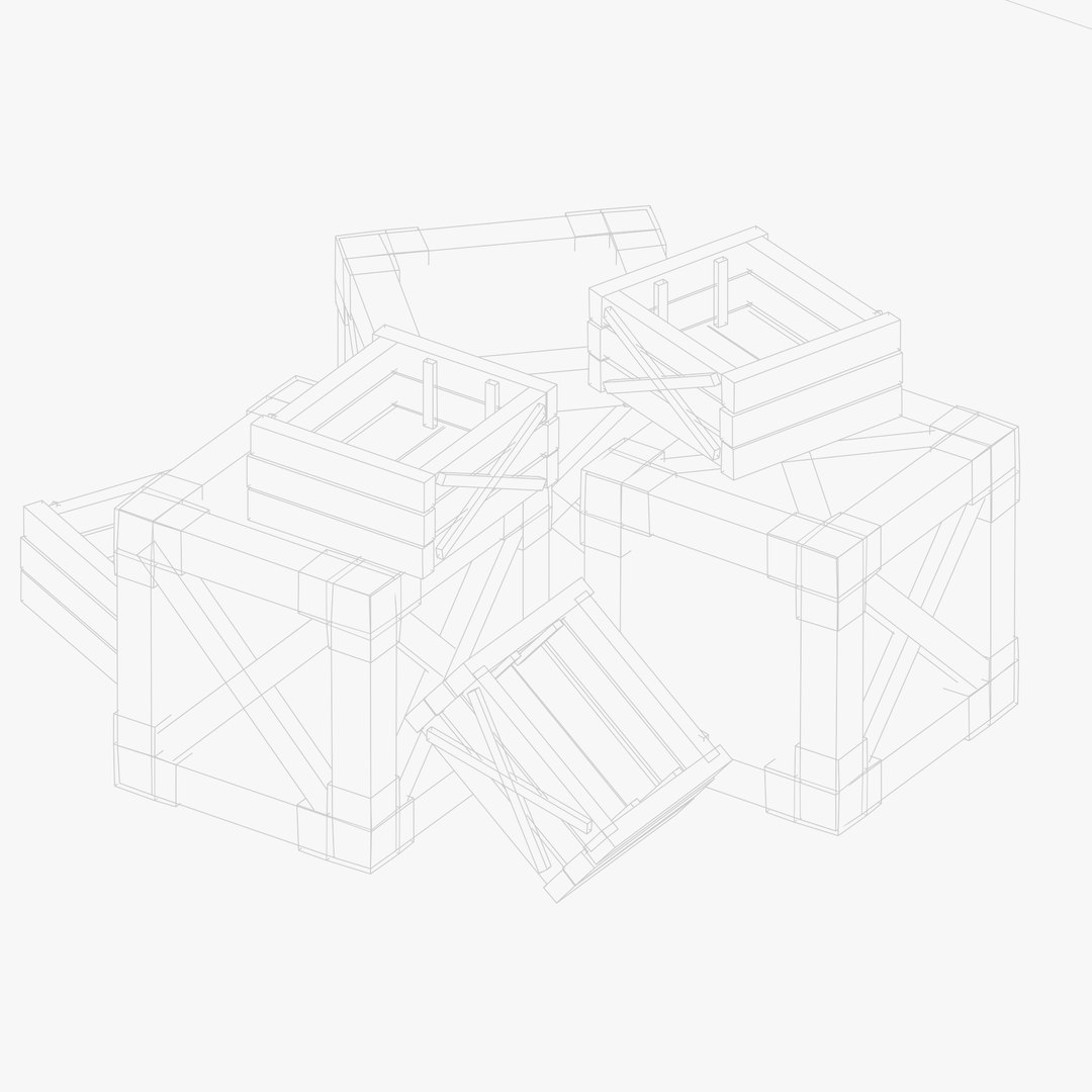 Stylized Wooden Boxes Model - TurboSquid 2166877