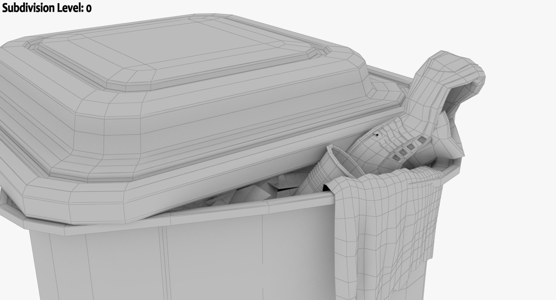 3d Trash Box Contains Model