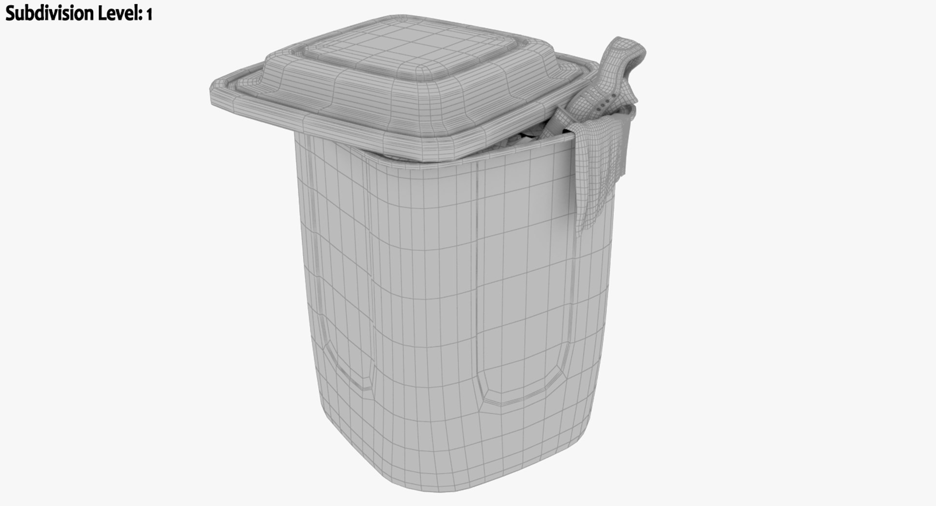 3d Trash Box Contains Model