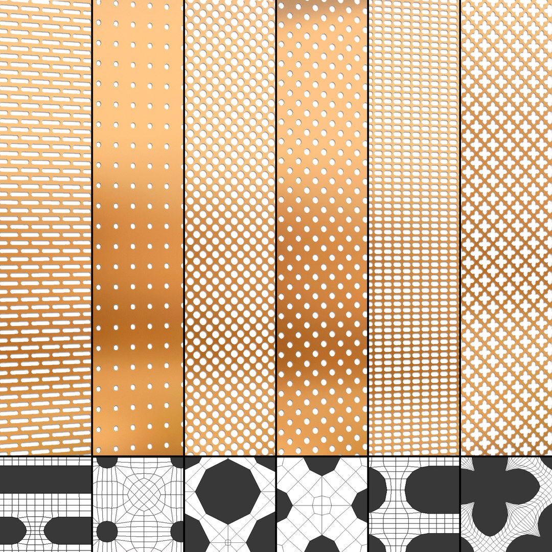 3D perforated panels set model - TurboSquid 1465006