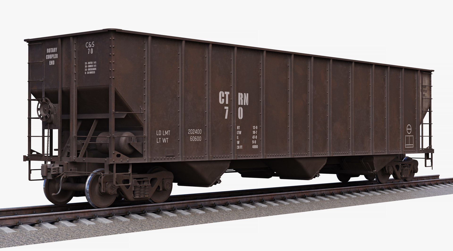 3D H351 Open Hopper Rail Model - TurboSquid 1433651
