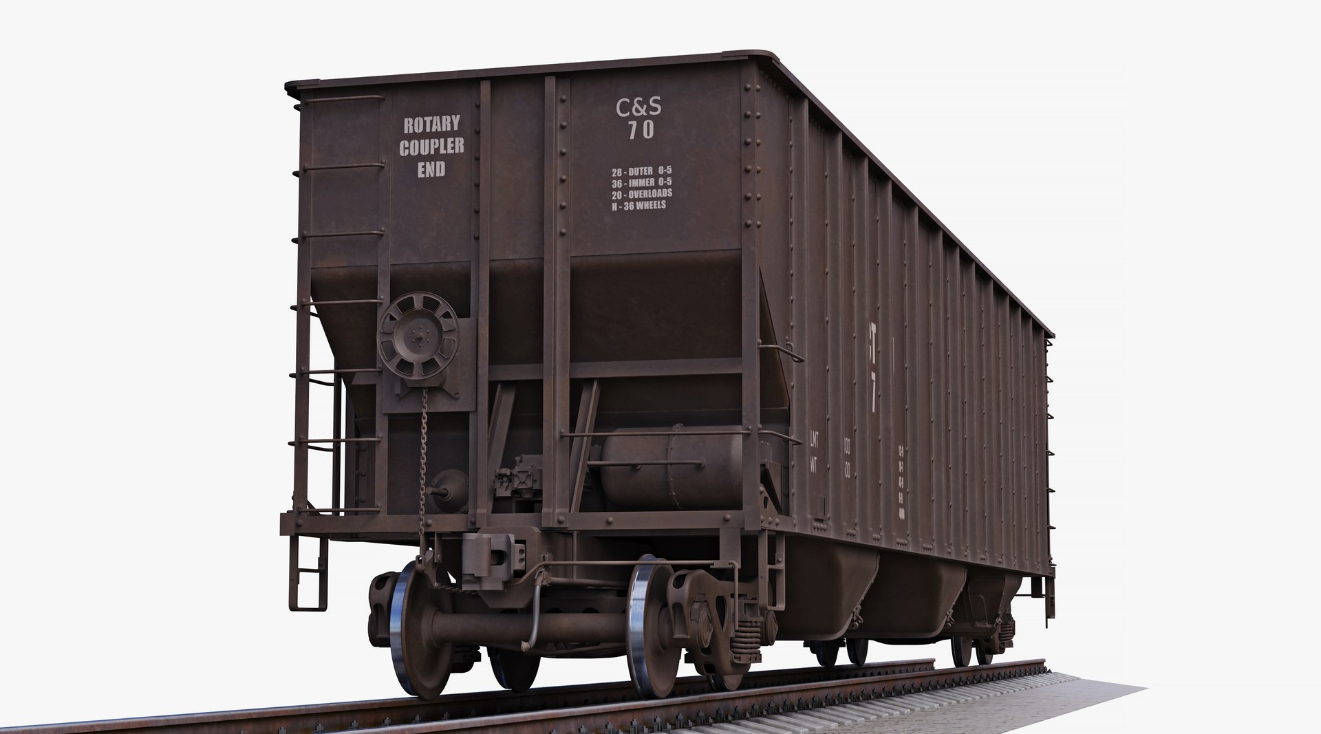 3D h351 open hopper rail model - TurboSquid 1433651