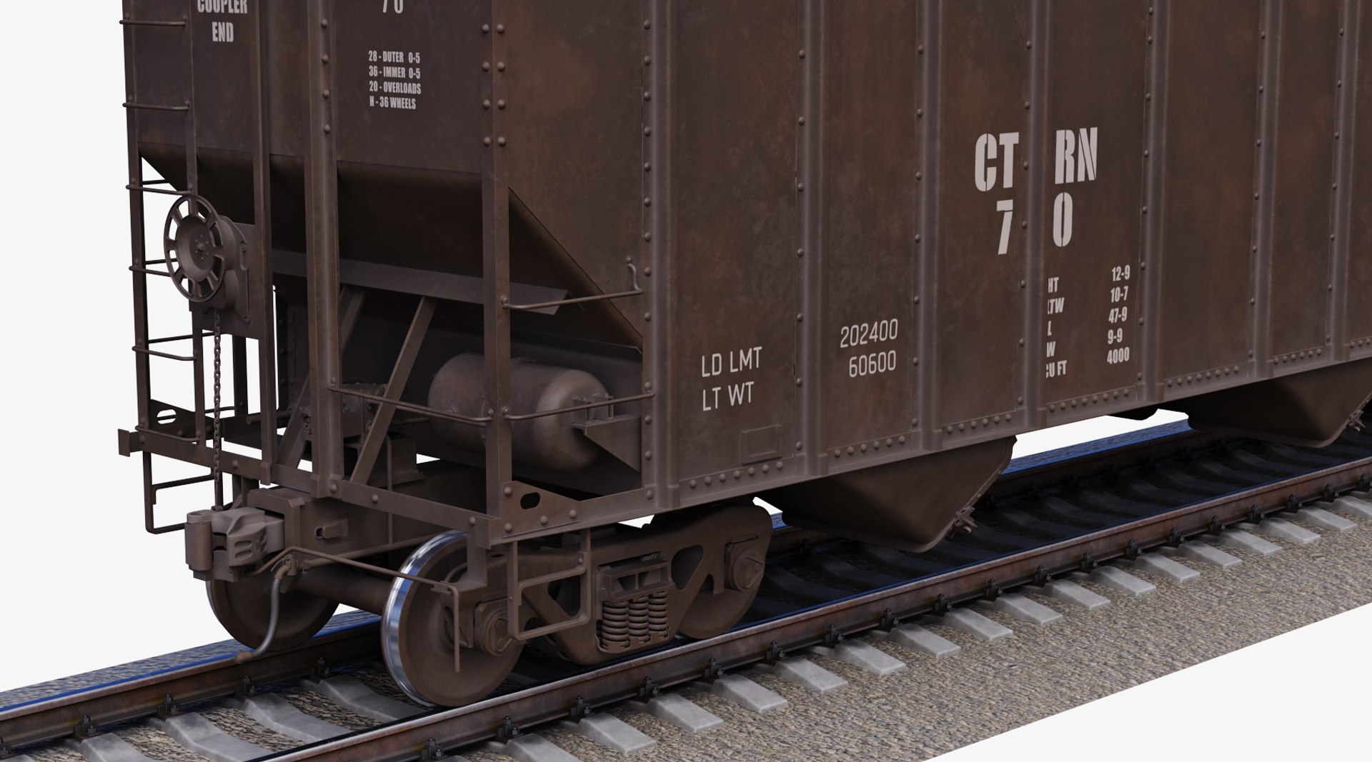 3D h351 open hopper rail model - TurboSquid 1433651