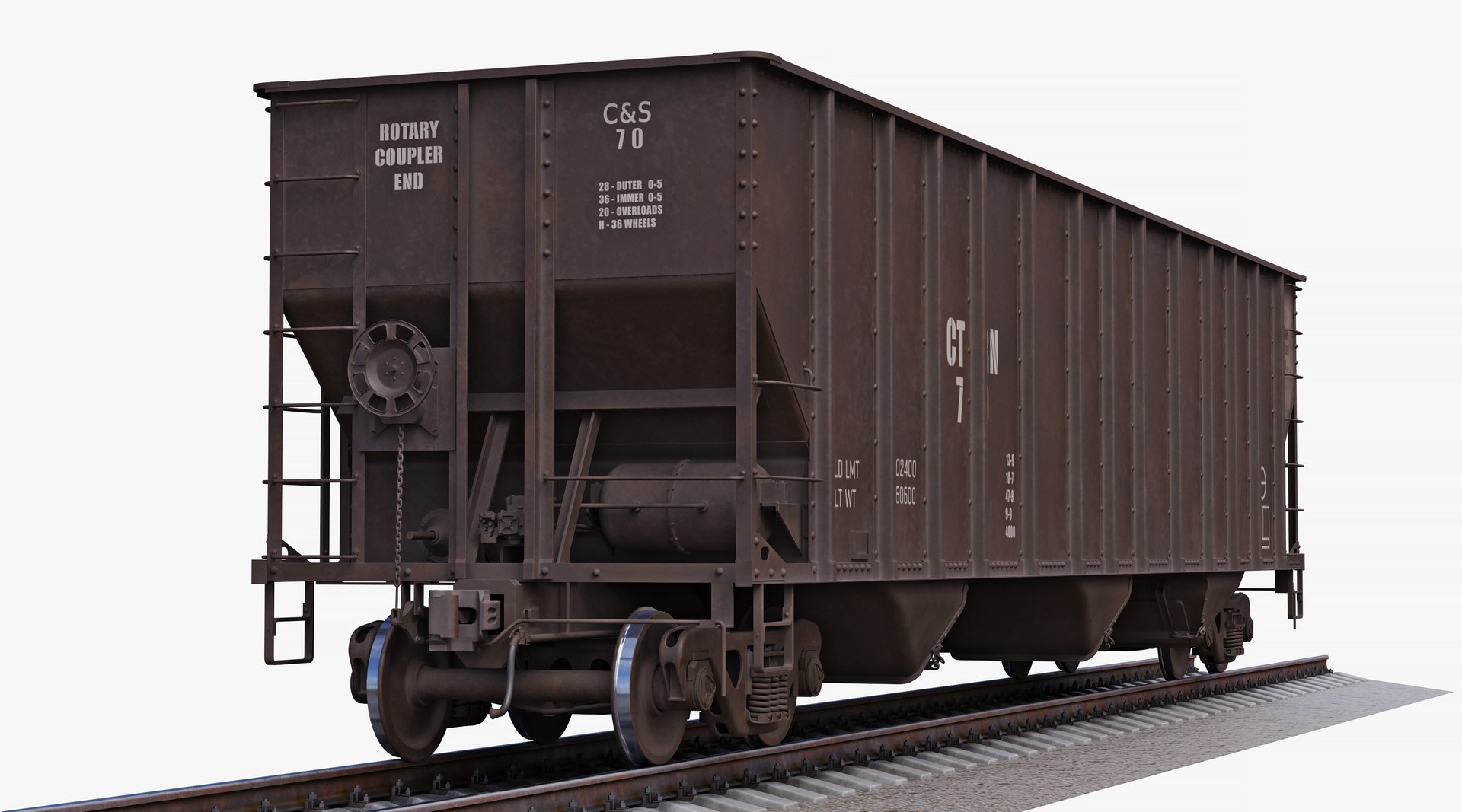 3D h351 open hopper rail model - TurboSquid 1433651