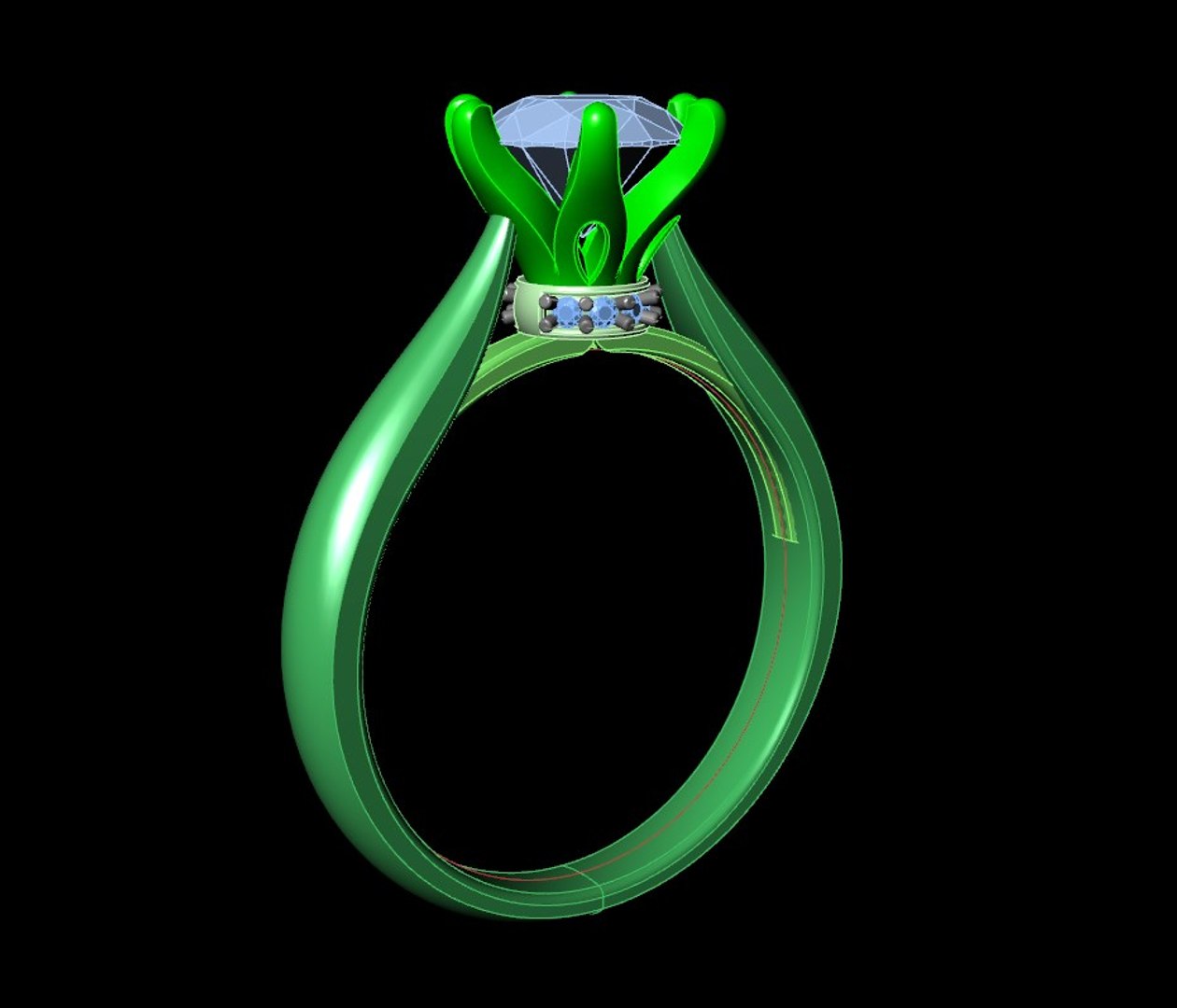 Engagement ring solitaire diamond render model - TurboSquid 1622147