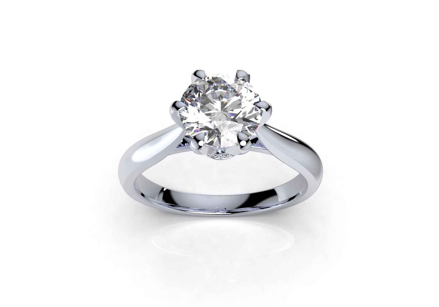 Engagement ring solitaire diamond render model - TurboSquid 1622147