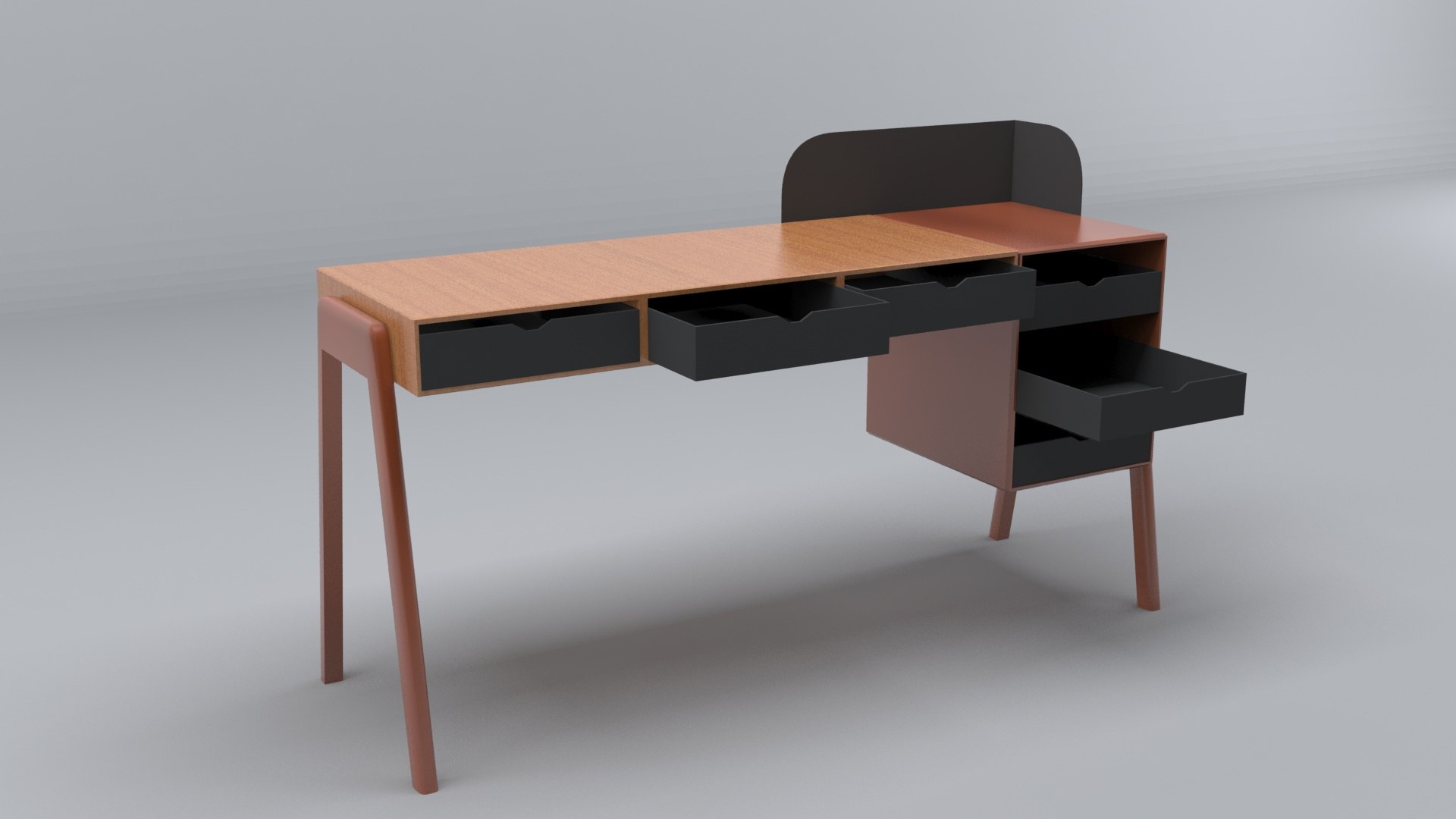 Desk Modern Office 3d Model