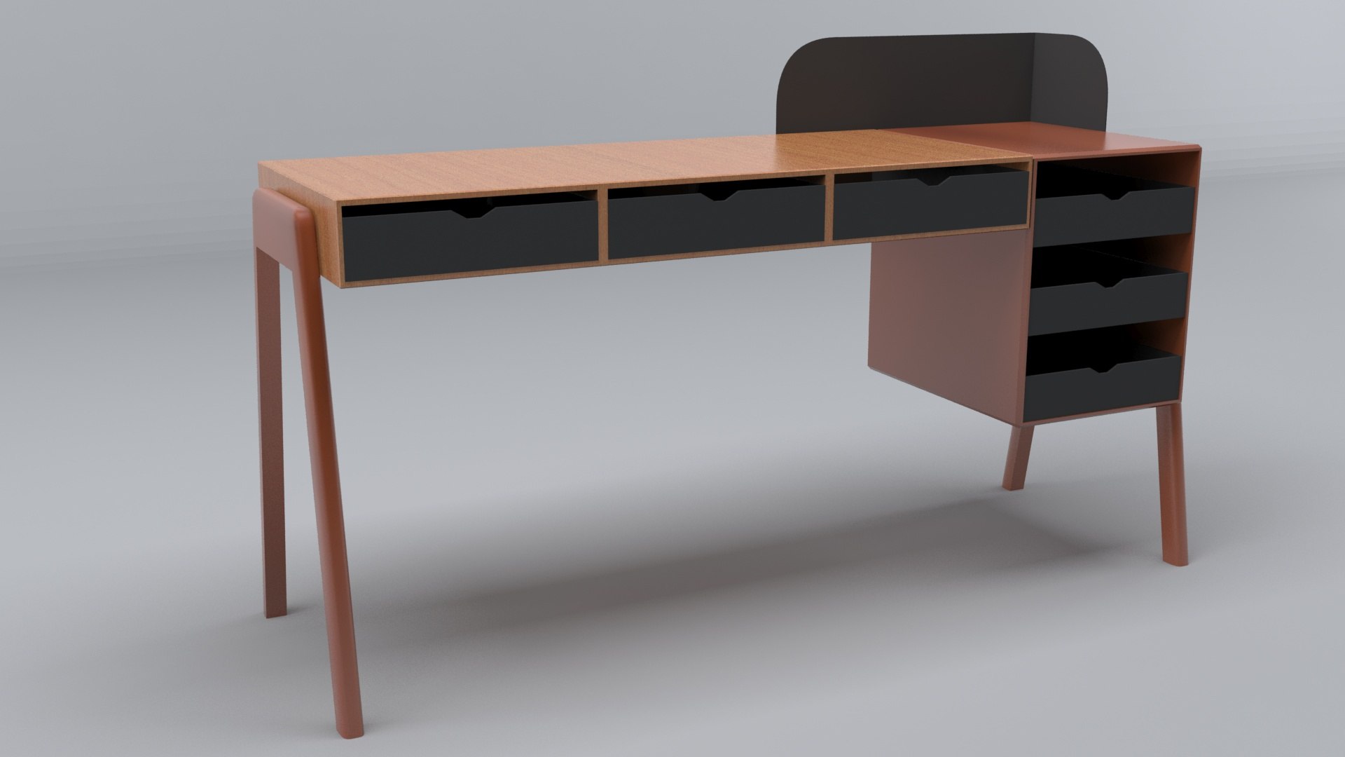Desk Modern Office 3d Model