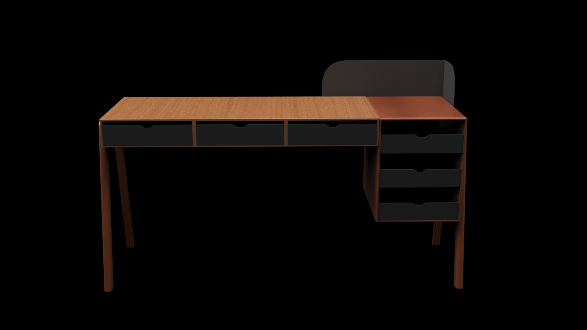 Desk Modern Office 3d Model