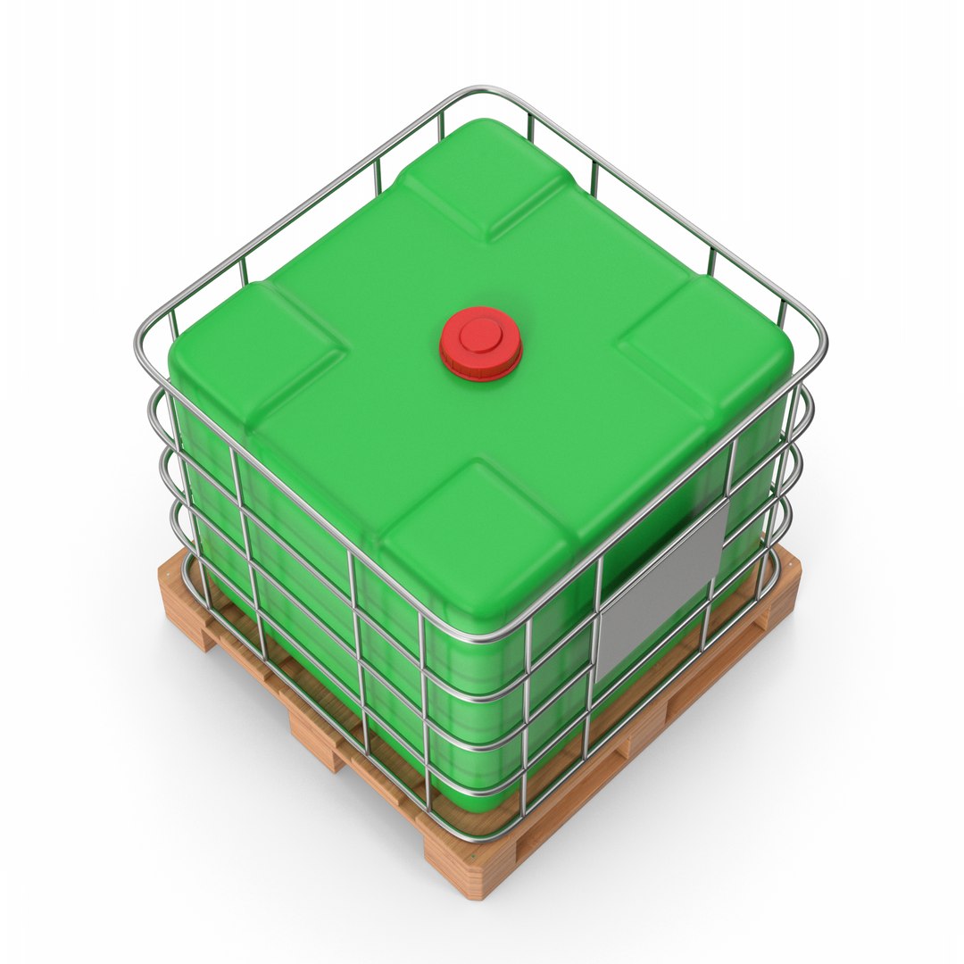 3D Plastic Water Tank On Pallet model - TurboSquid 2094167