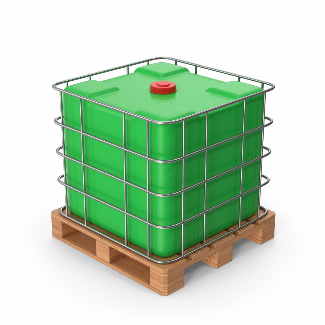 3D Plastic Water Tank On Pallet model - TurboSquid 2094167