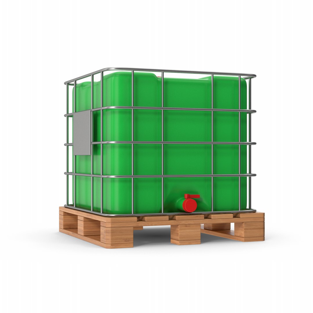 3D Plastic Water Tank On Pallet model - TurboSquid 2094167