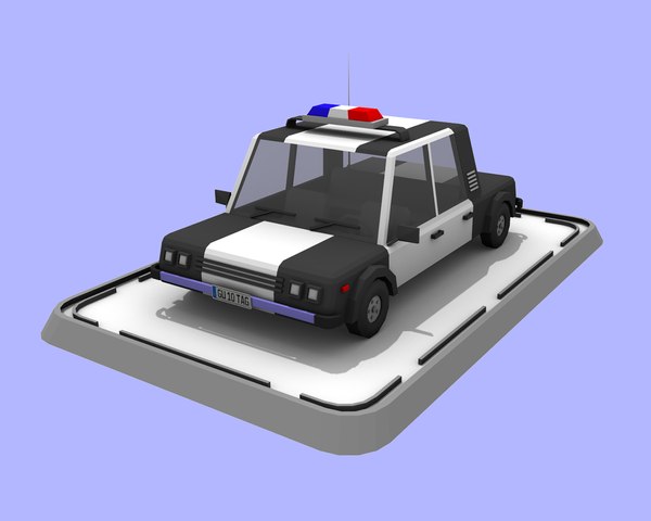 만화 낮은 폴리 경찰차 3D 모델 - TurboSquid 1840068