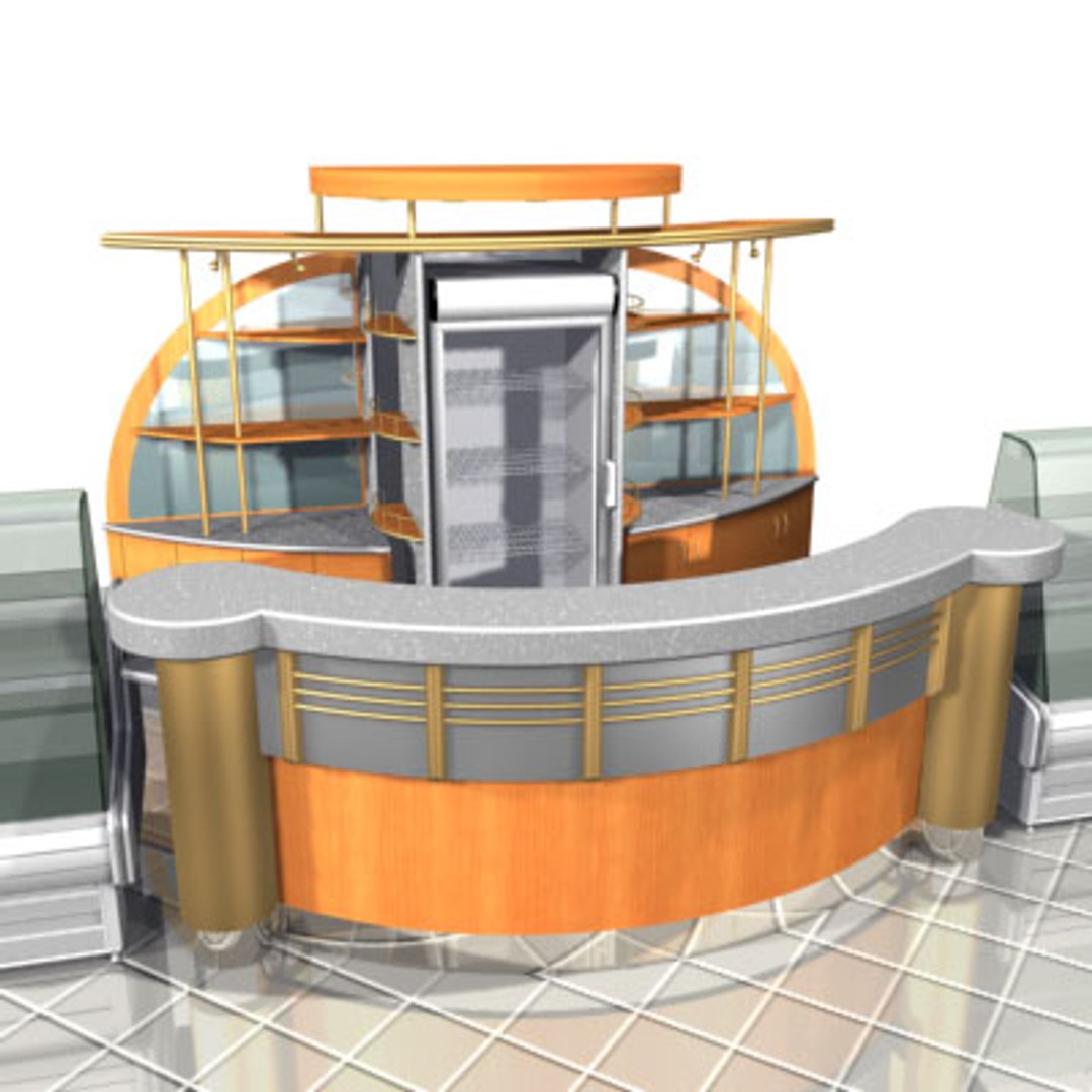 3d Bar Cafe Interior Model