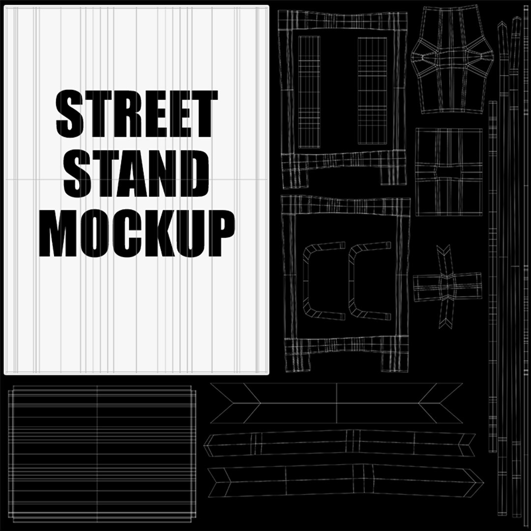 3D black street stand - TurboSquid 1667641
