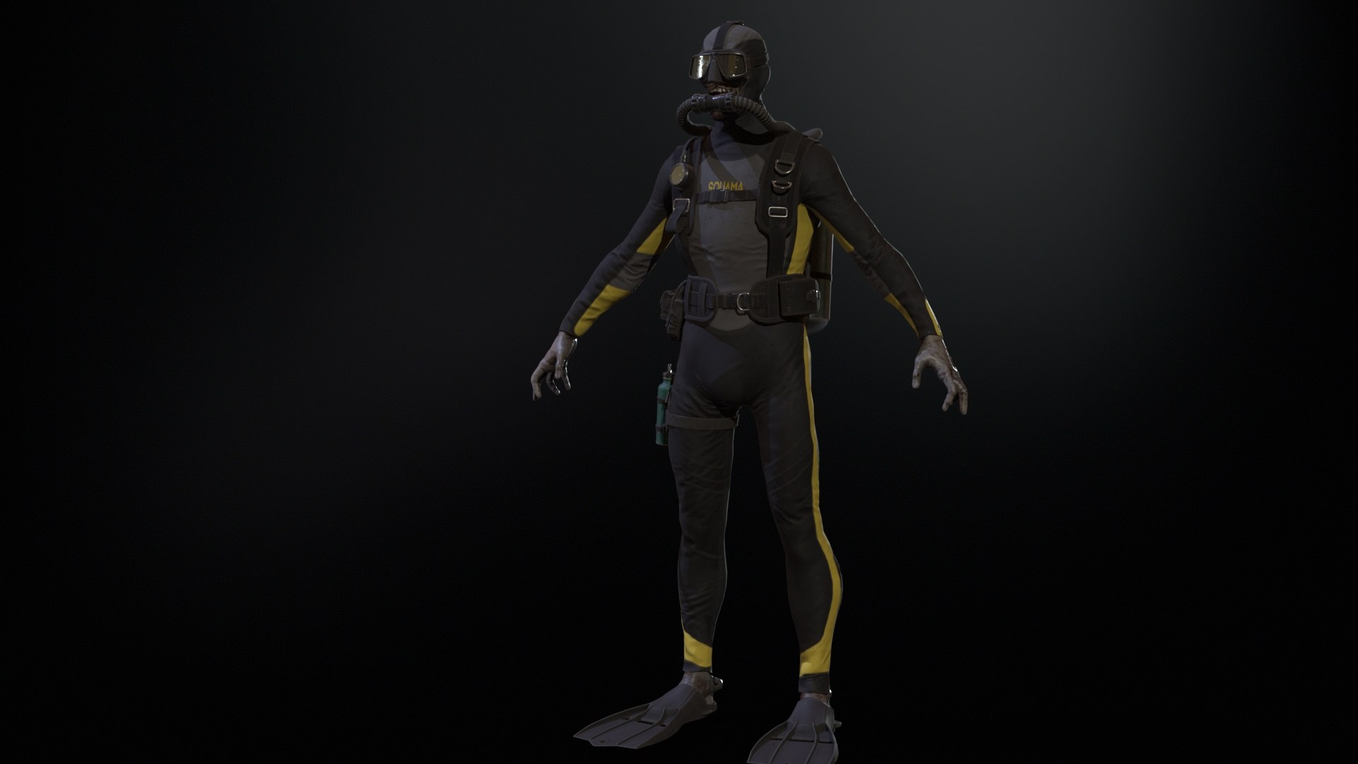 Zombie Diver Model - TurboSquid 2286788