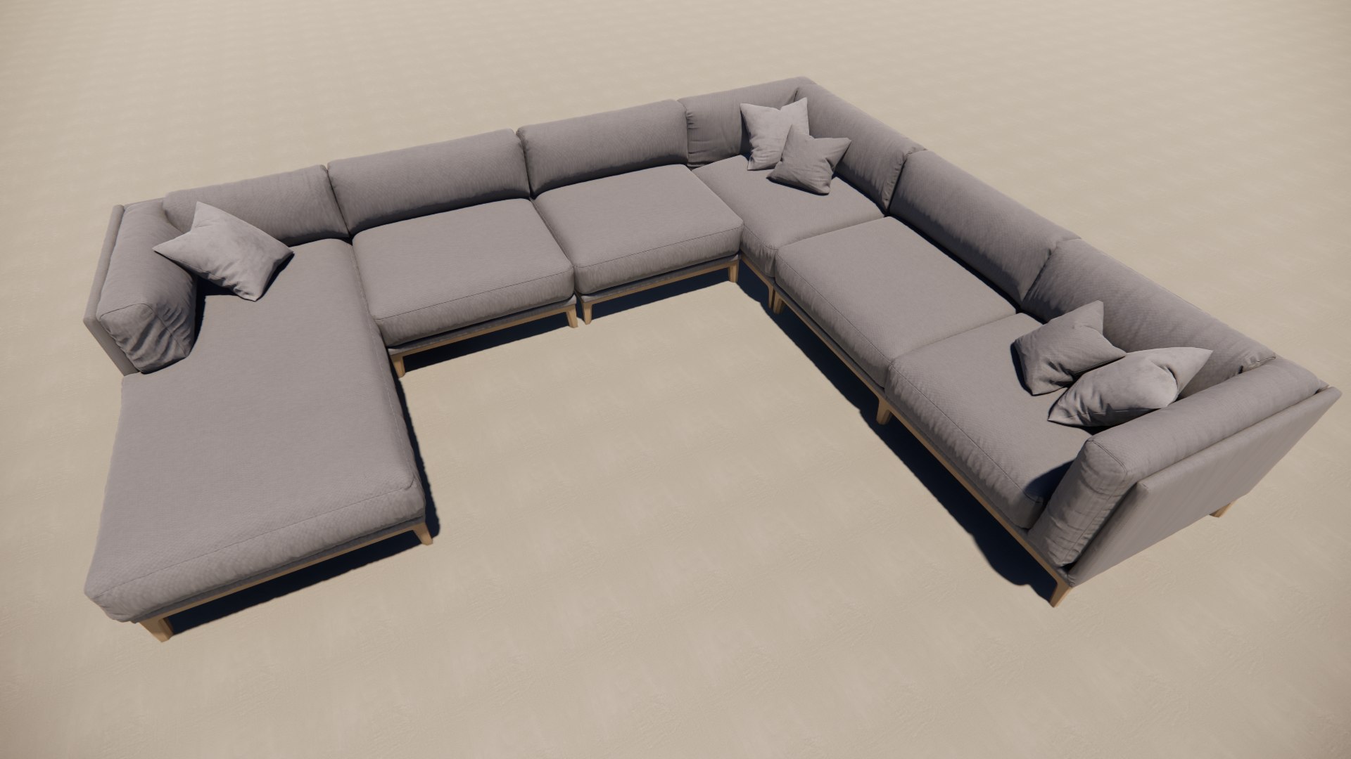 3D 4 parts-sofa model - TurboSquid 2082264