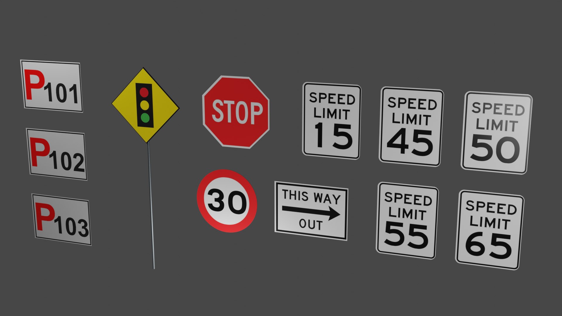 3D Signs and Road Signs - TurboSquid 2110697