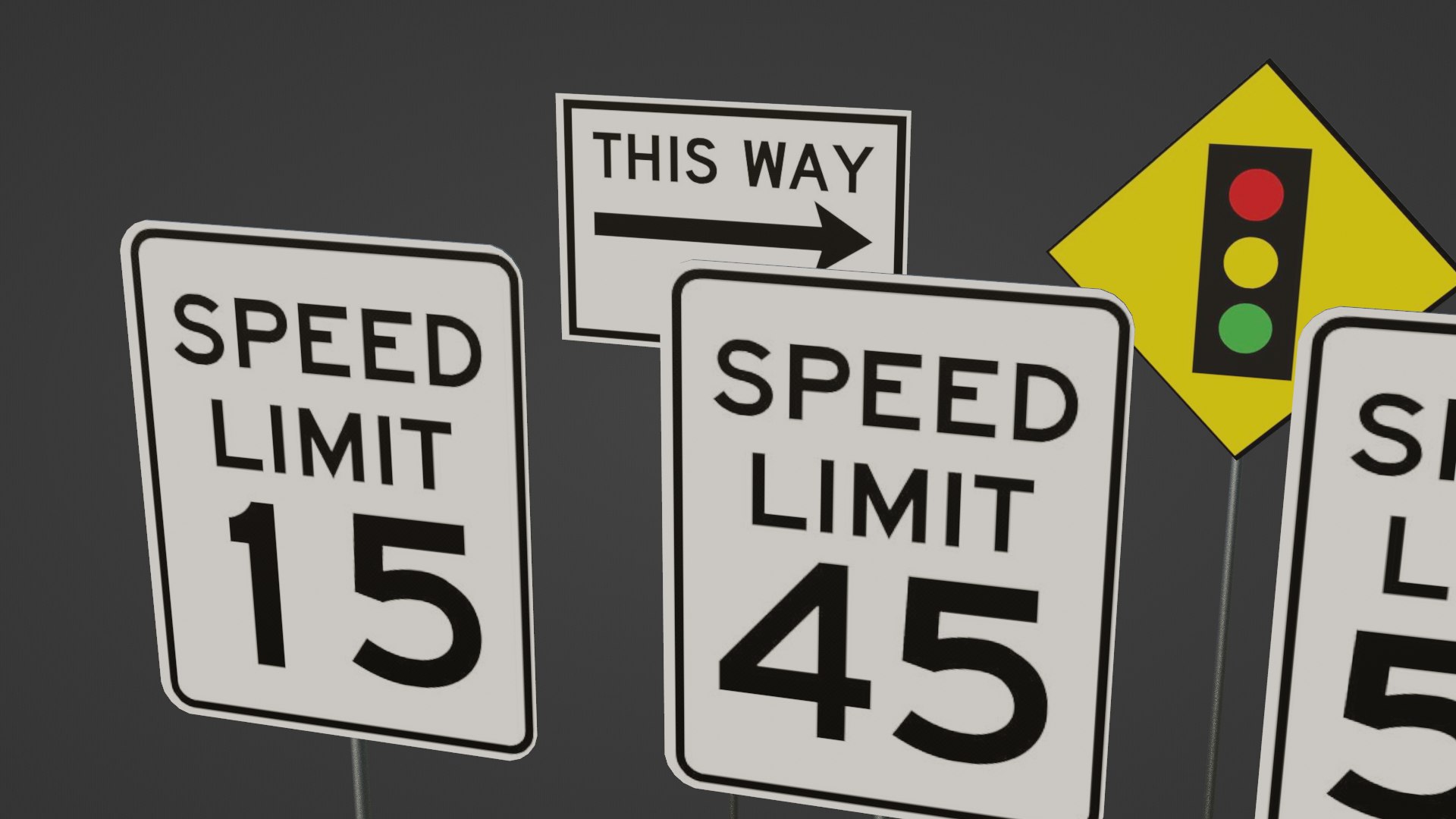3D Signs And Road Signs - TurboSquid 2110697