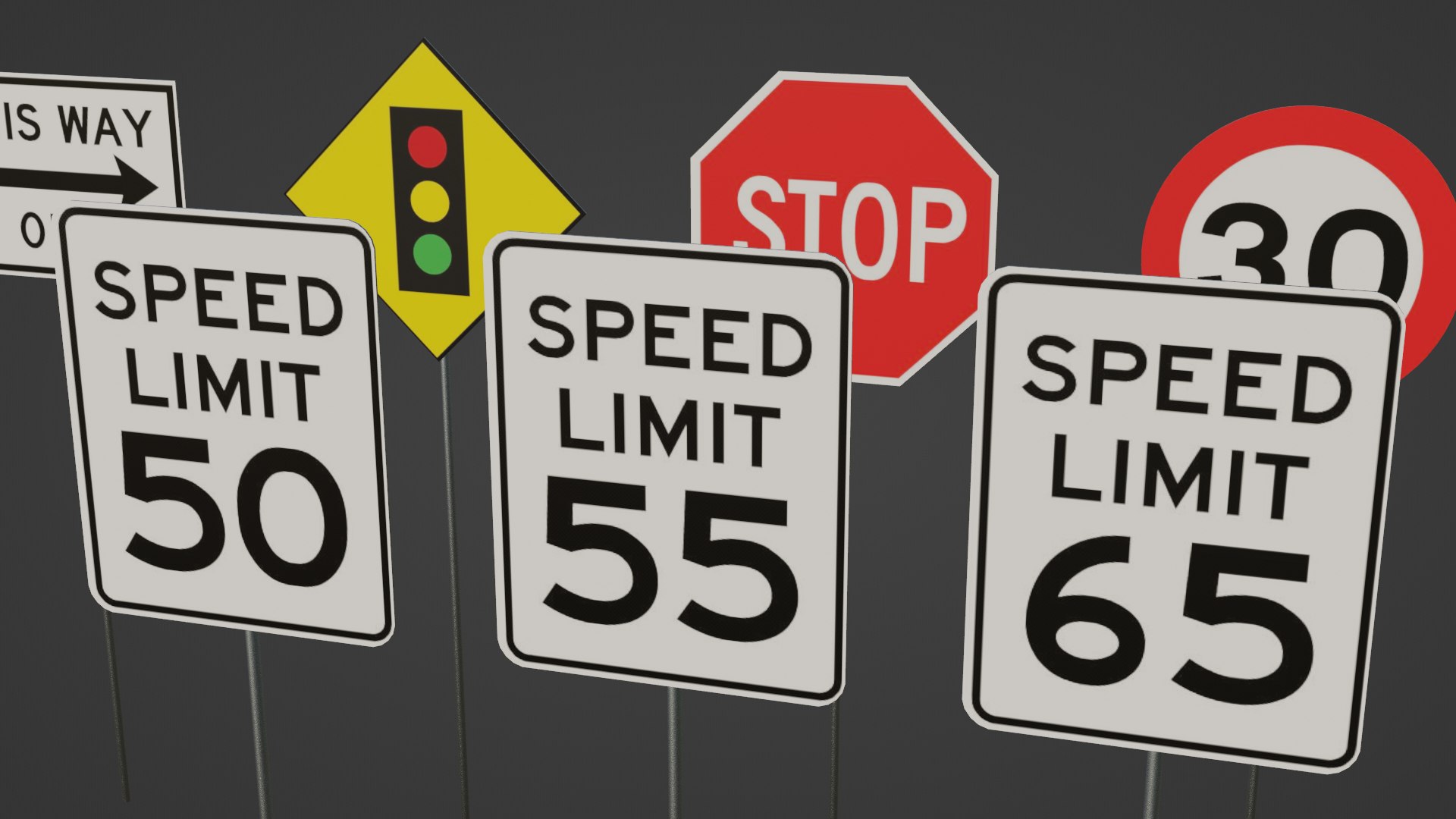 3D Signs And Road Signs - TurboSquid 2110697