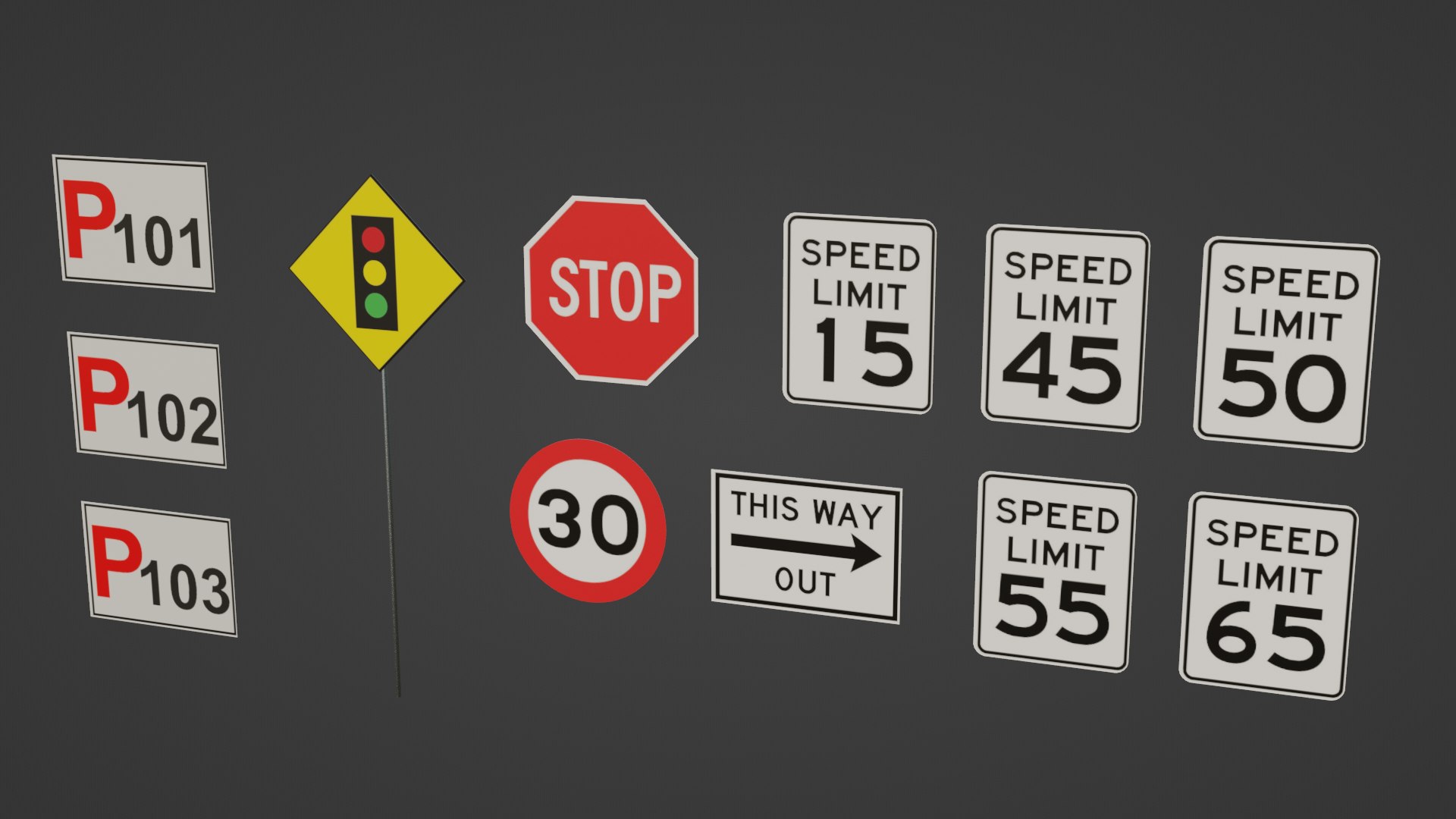 3D Signs And Road Signs - TurboSquid 2110697