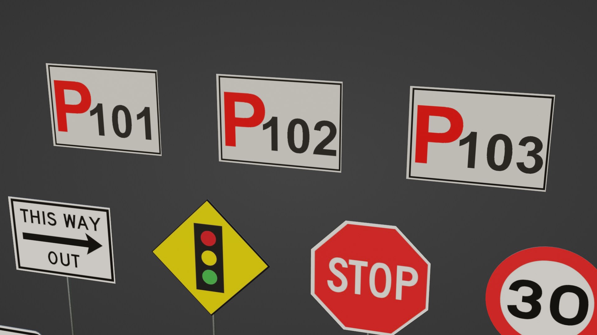 3D Signs And Road Signs - TurboSquid 2110697