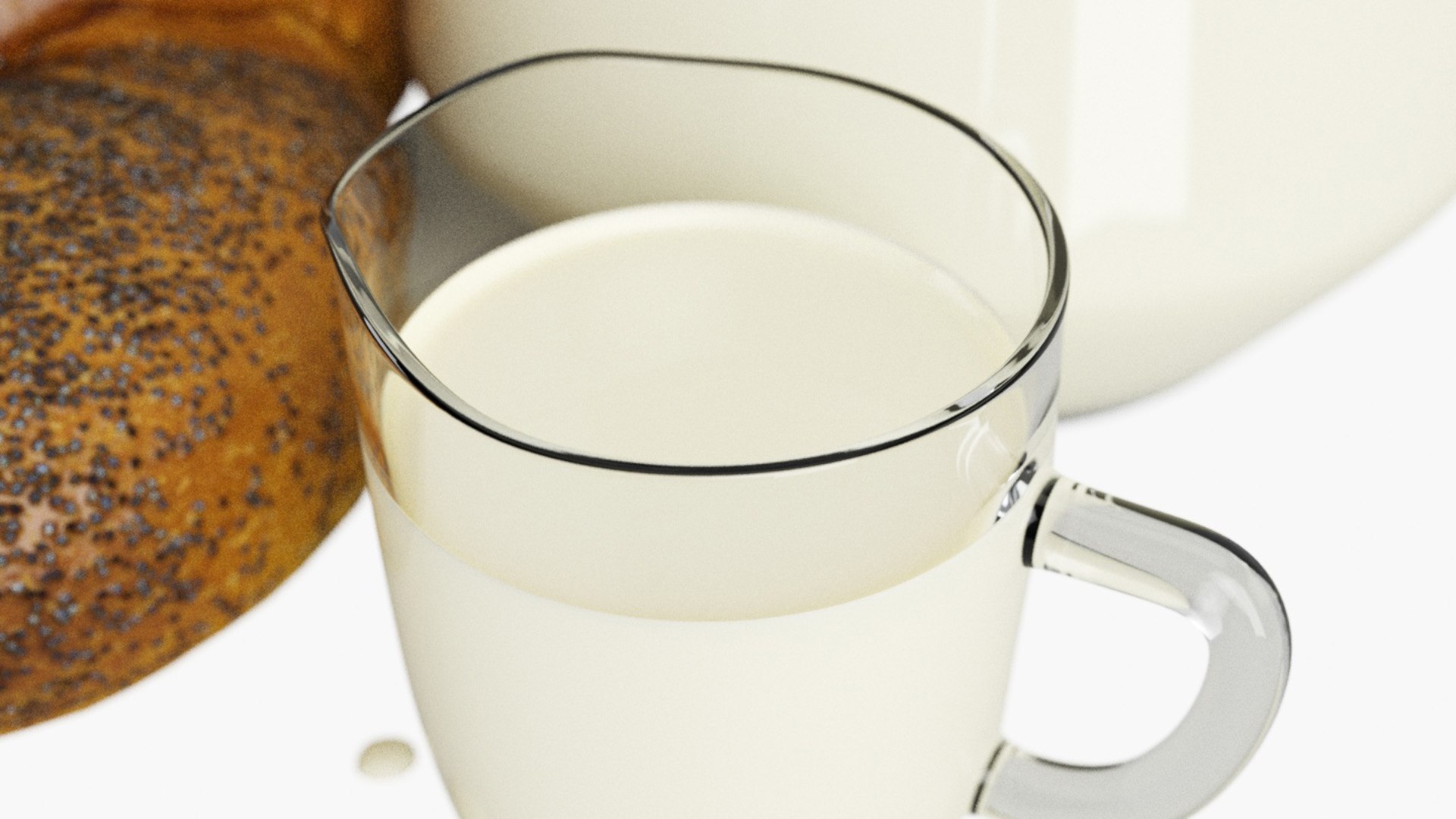 3D Milk In A Jug With A Bun - TurboSquid 2201634