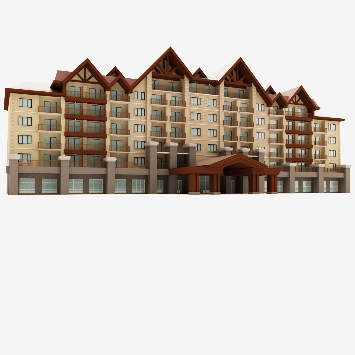 3d model resort hotel