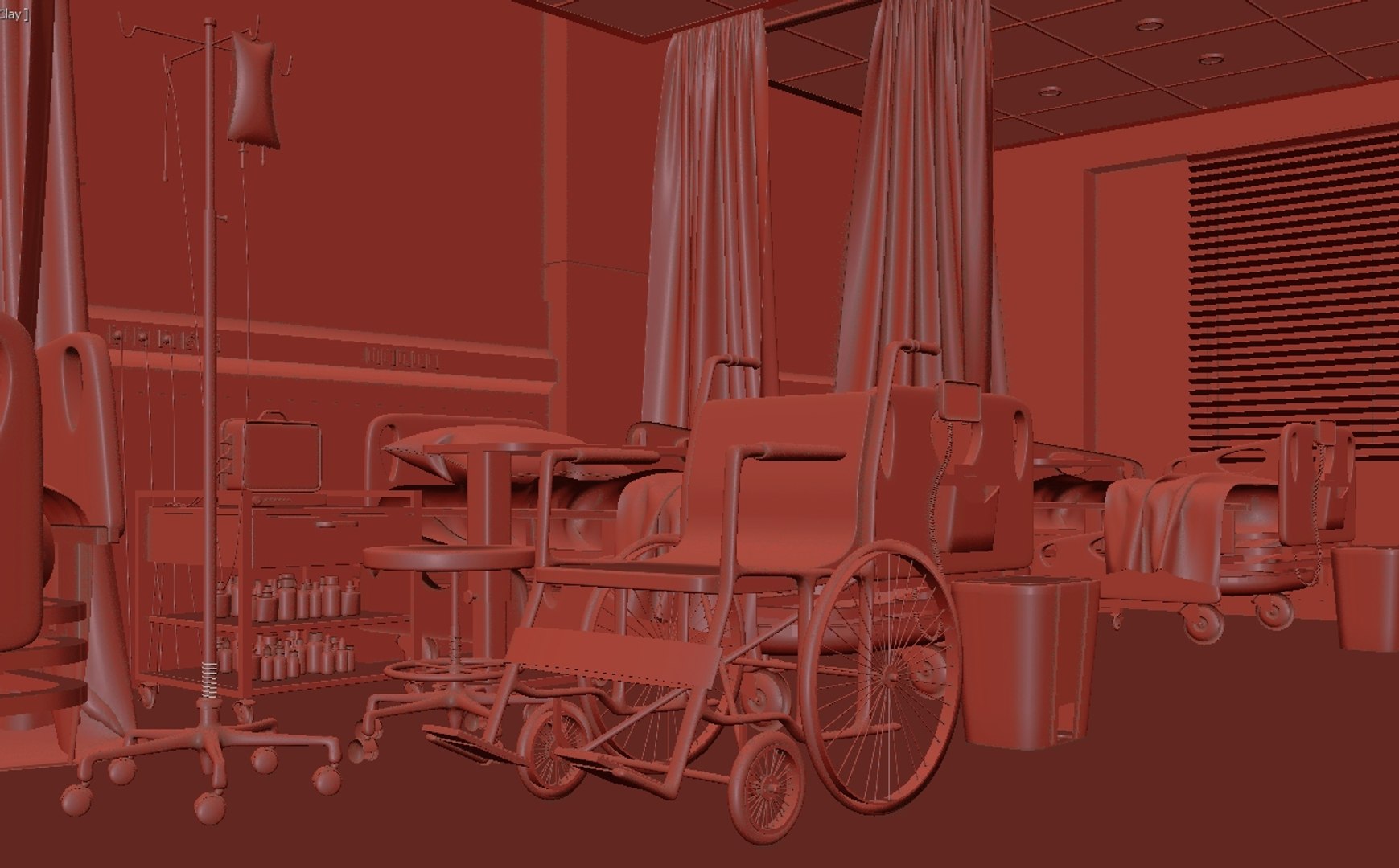3D emergency ward interior hospital - TurboSquid 1590576