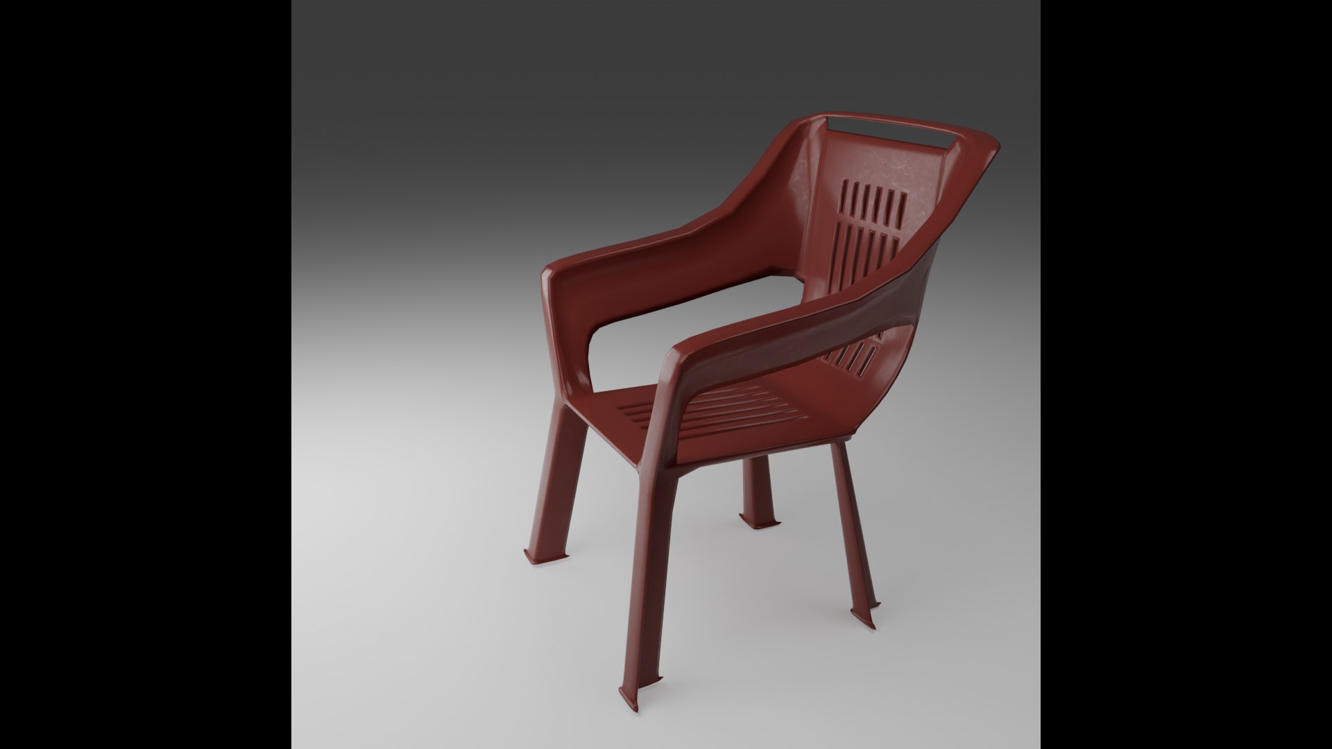 3D Garden Plastic Red Chair - TurboSquid 2414137