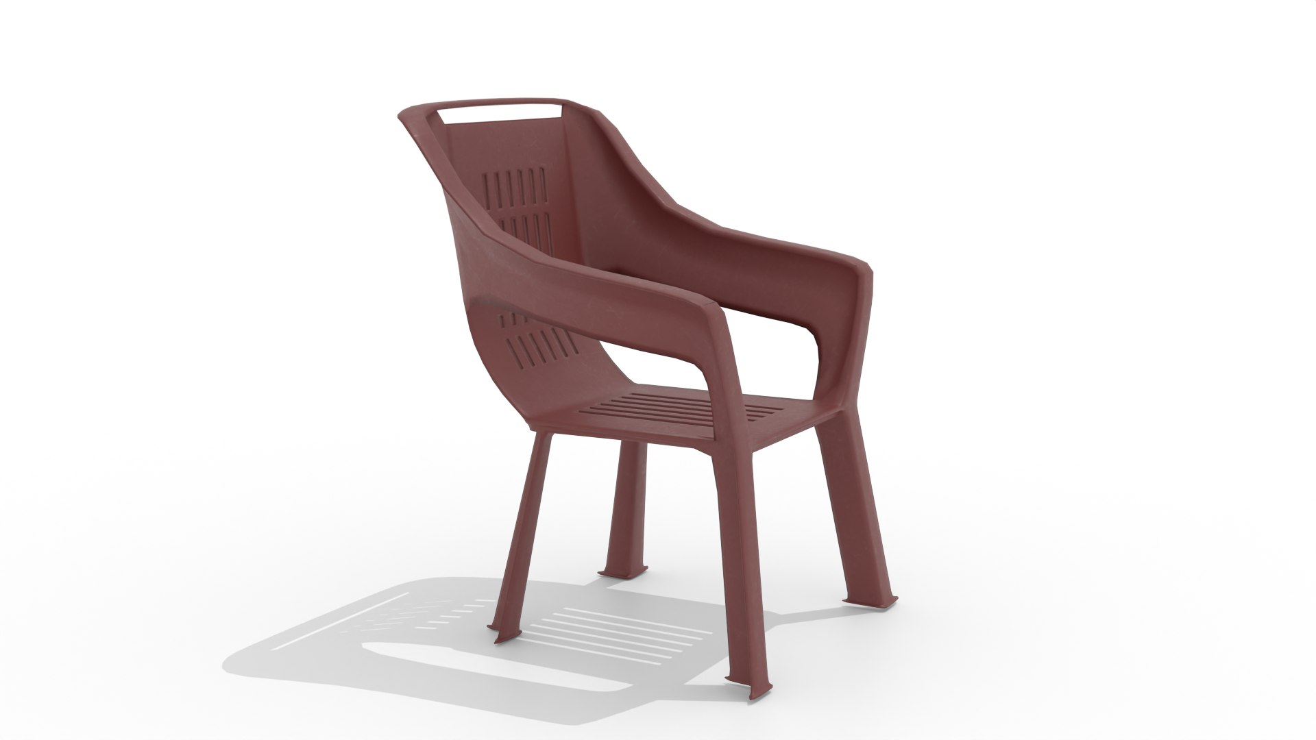 3D Garden Plastic Red Chair - TurboSquid 2414137
