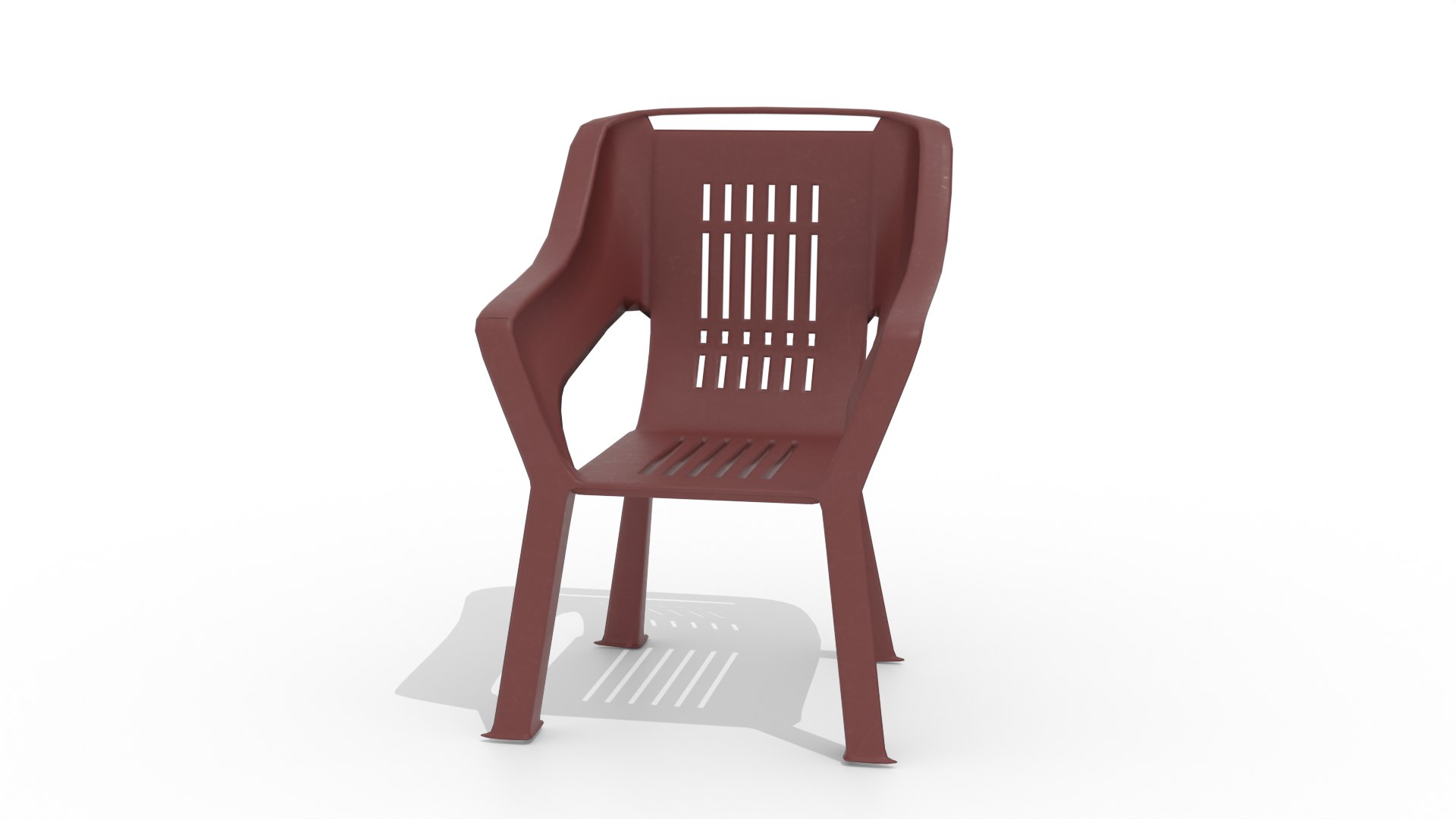 3D Garden Plastic Red Chair - TurboSquid 2414137
