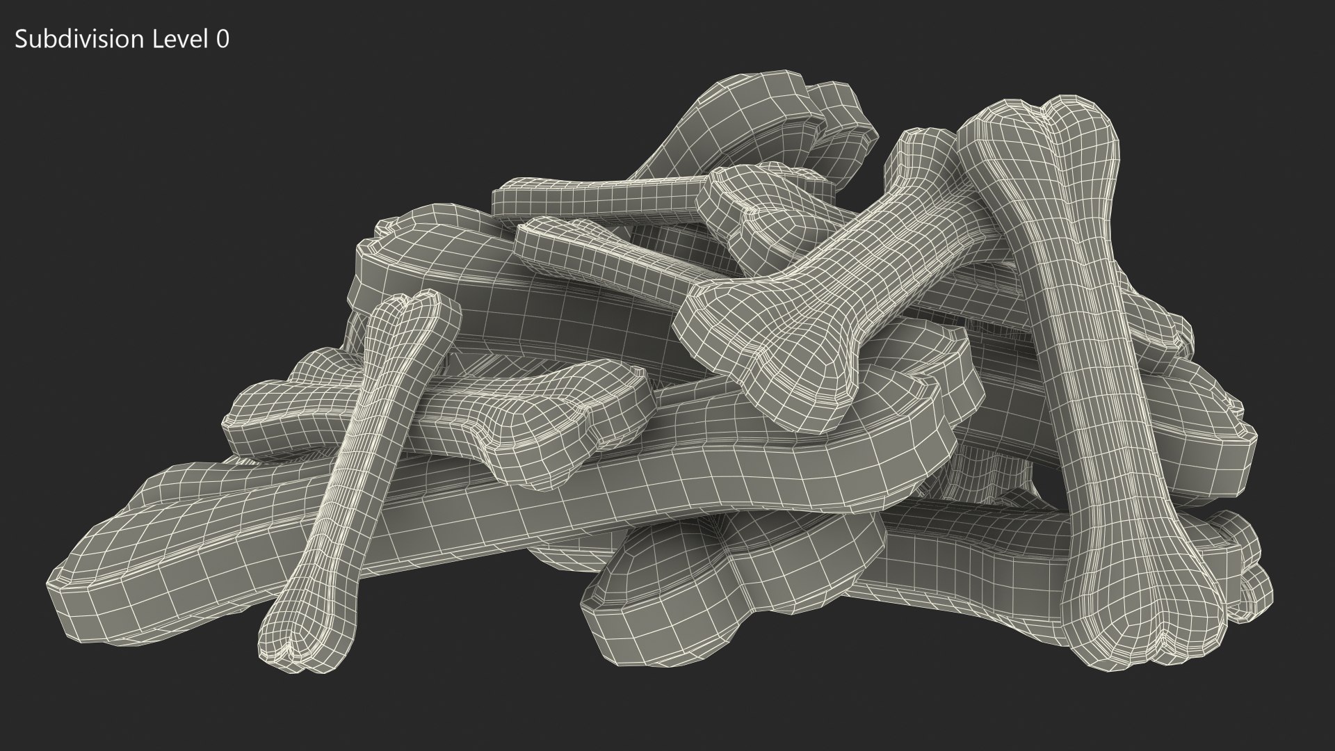 Pile Of Dog Chew Bones Light 3D Model - TurboSquid 2174352