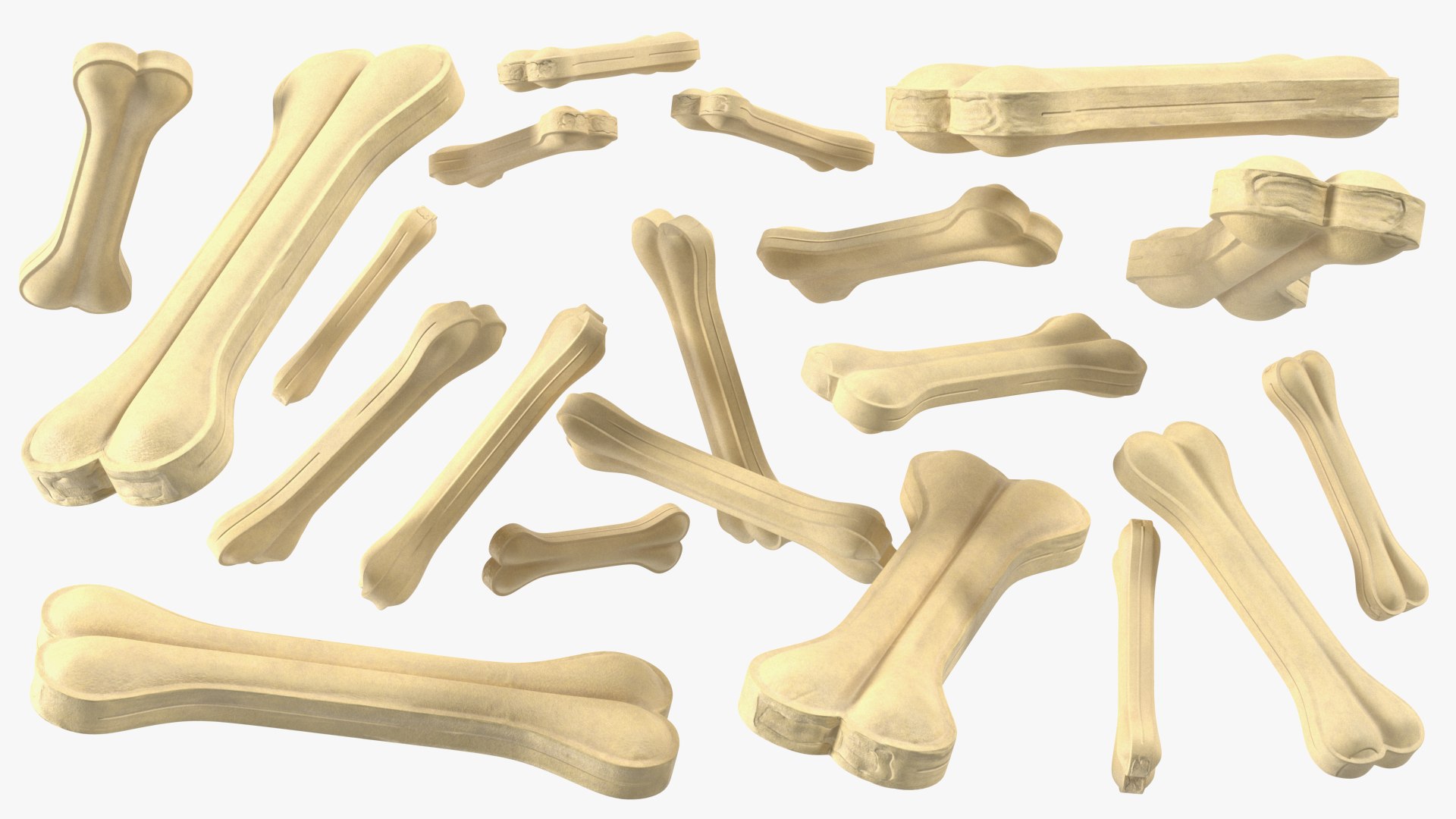 Pile Of Dog Chew Bones Light 3D Model - TurboSquid 2174352