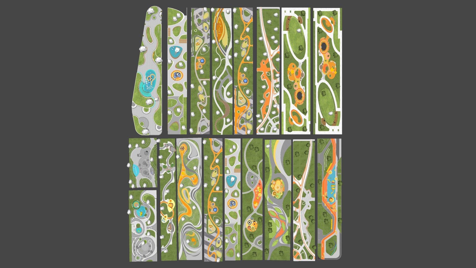 3D Model Landscape Park Community Park Riverfront Park Street-side Park ...