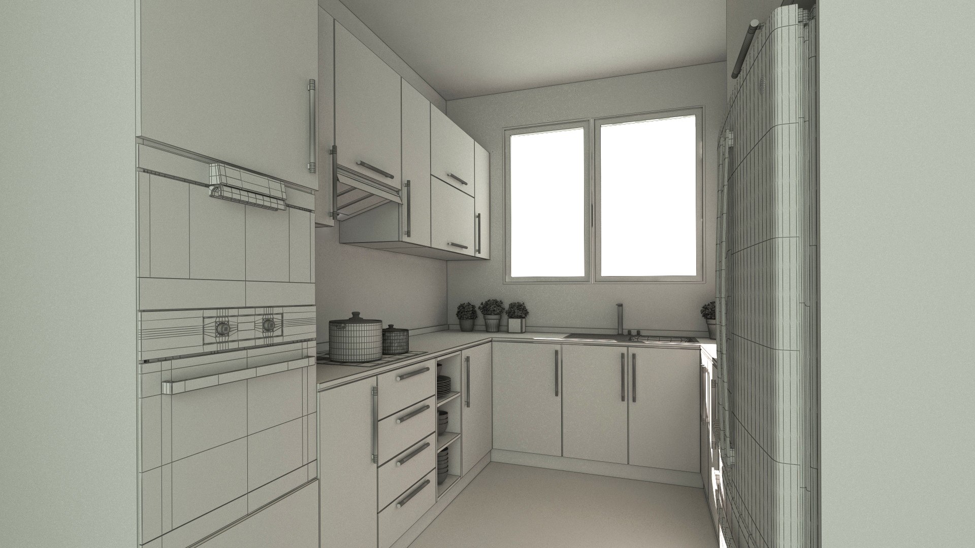 3D Kitchen Interior Scene - TurboSquid 2035650