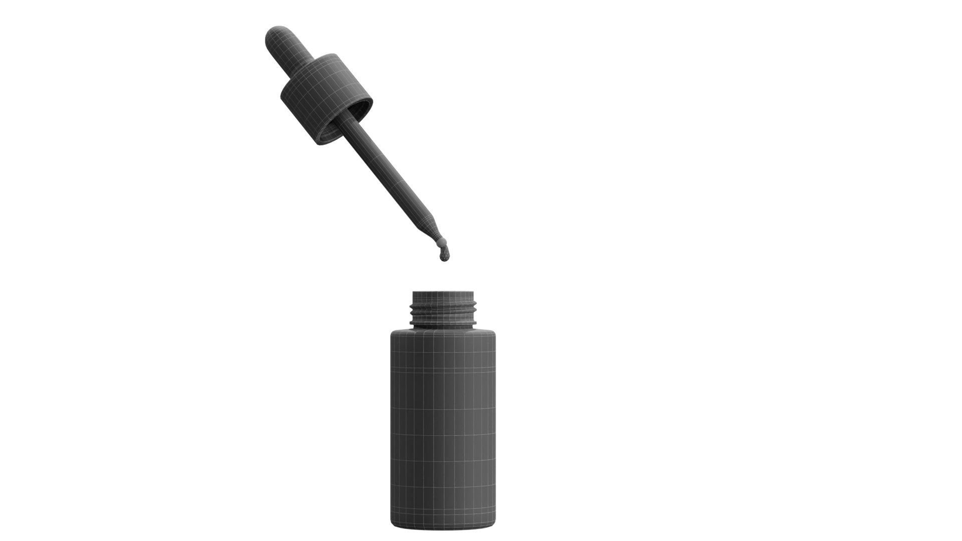 3D dropper bottle with drop - TurboSquid 2130370