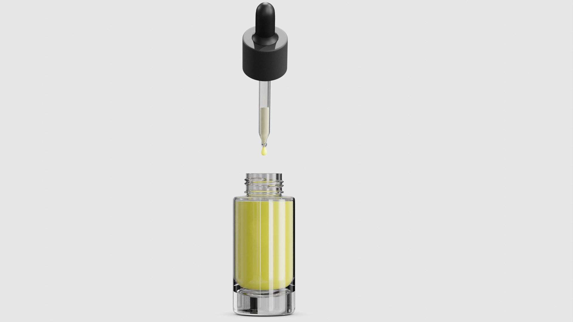 3D dropper bottle with drop - TurboSquid 2130370