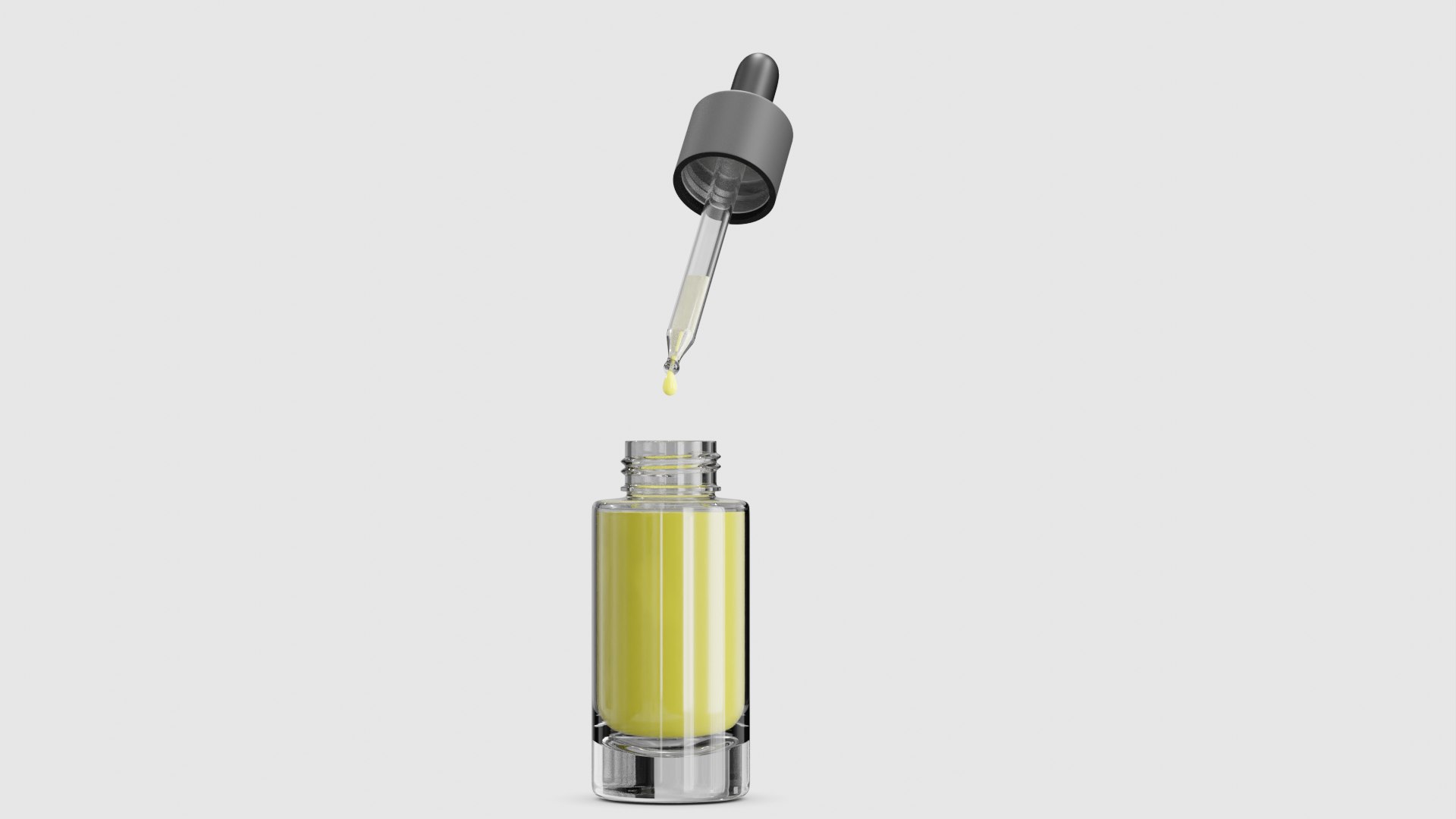 3D dropper bottle with drop - TurboSquid 2130370