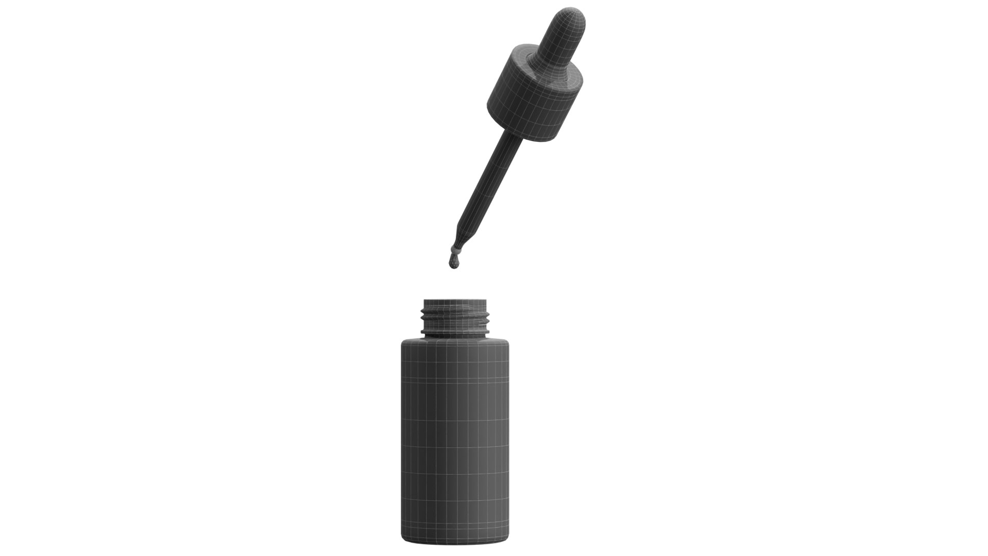 3D dropper bottle with drop - TurboSquid 2130370