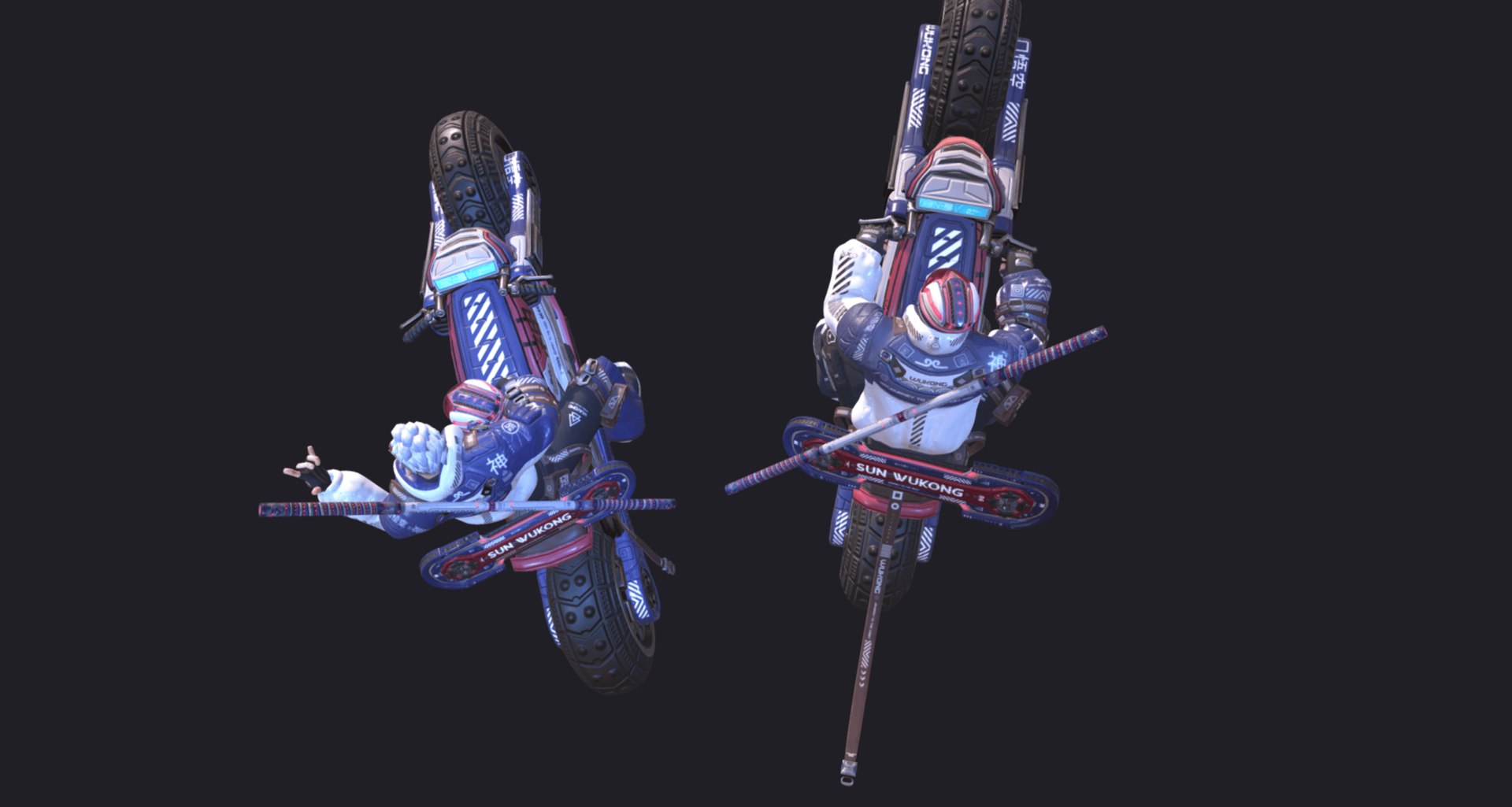 3D Cyberpunk Wukong Cyborg Game Ready Rigged Animated - Highly Detailed ...