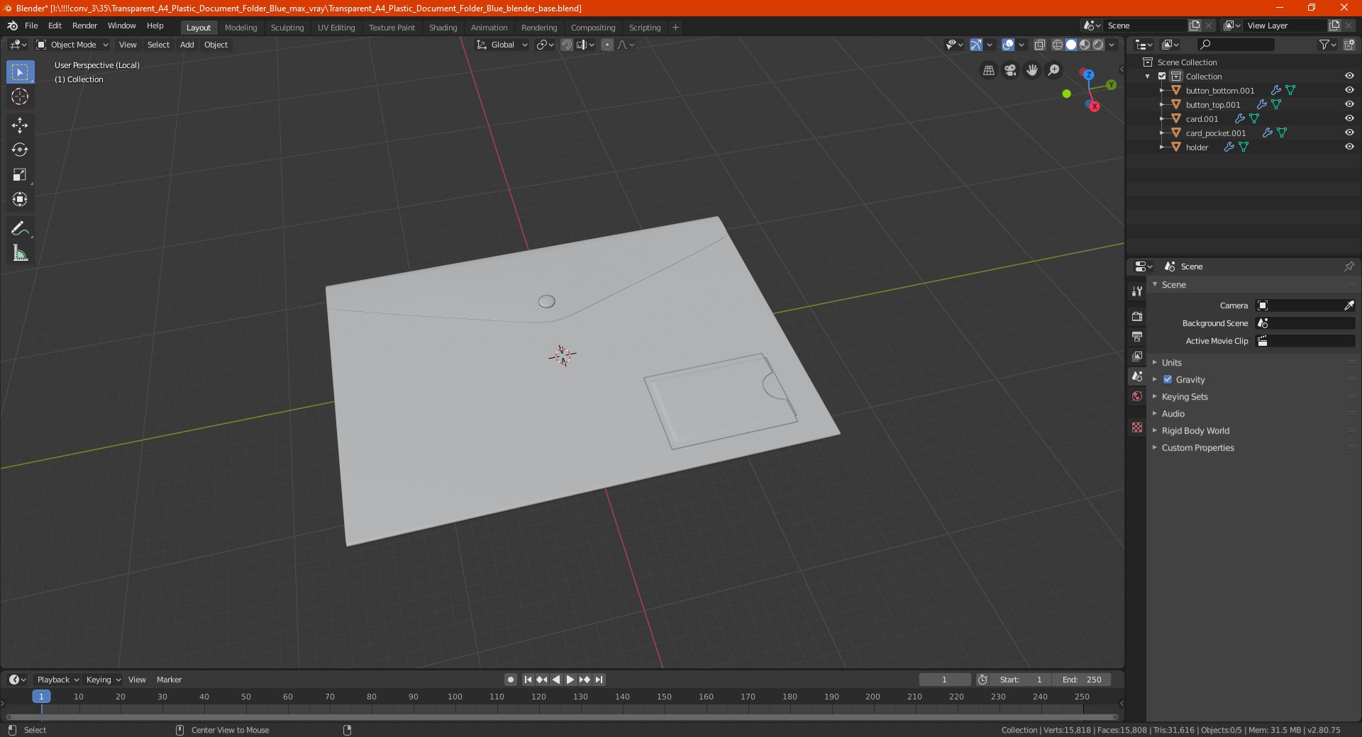 3D Transparent A4 Plastic Document Folder Model - TurboSquid 1772218