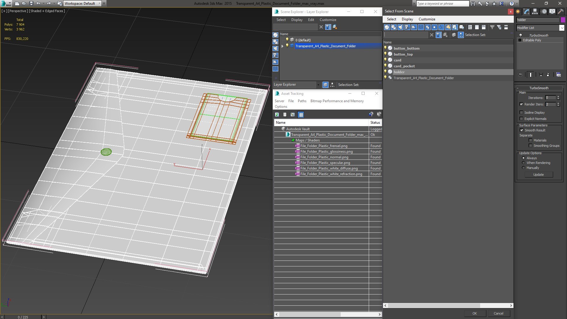 3D Transparent A4 Plastic Document Folder Model - TurboSquid 1772218