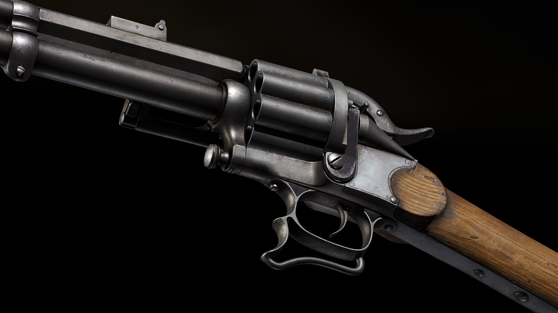 3D LeMat Centerfire Carbine -Triple A- PBR Game Ready Low Poly Model ...