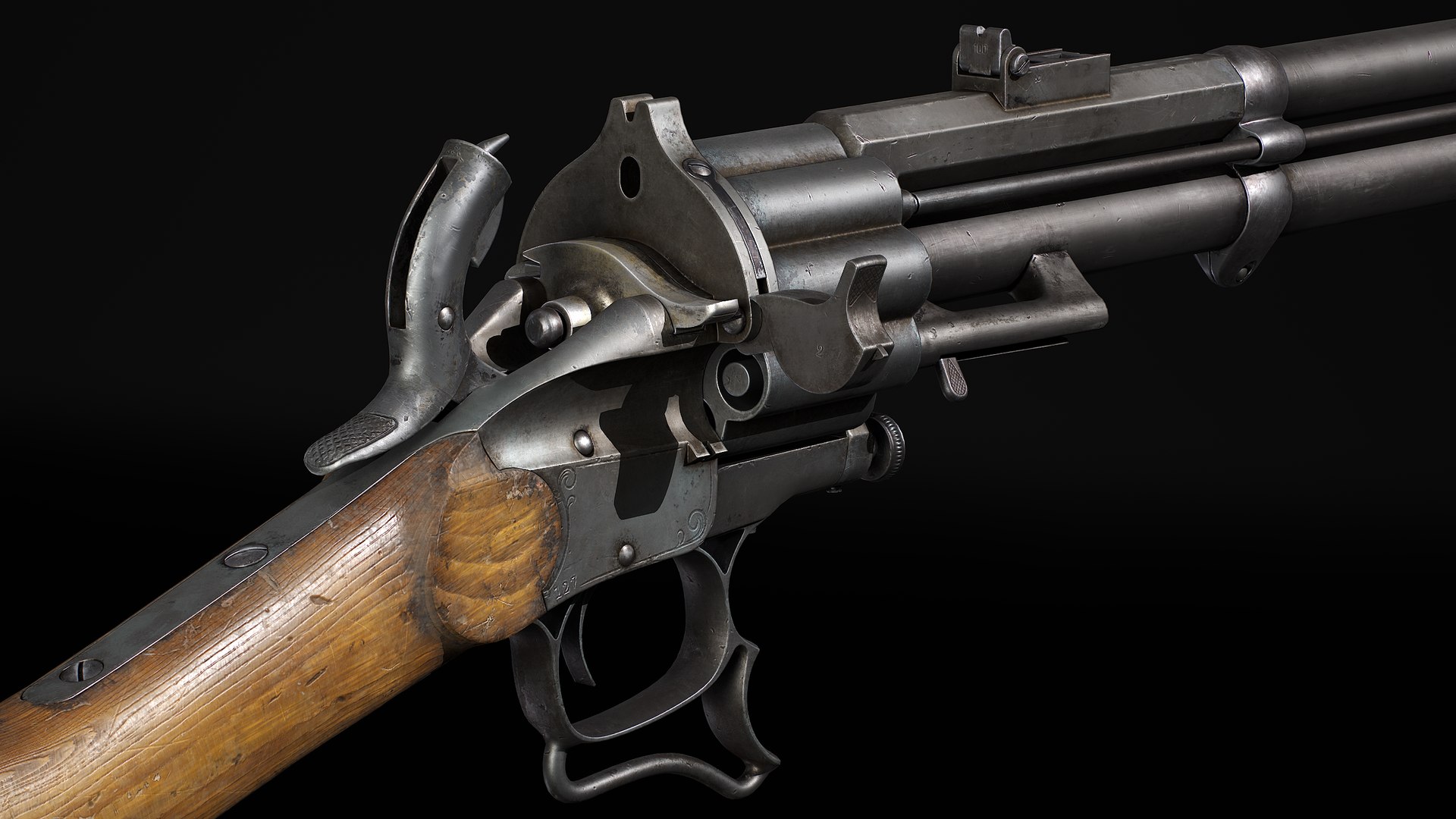 3D LeMat Centerfire Carbine -Triple A- PBR Game Ready Low Poly Model ...