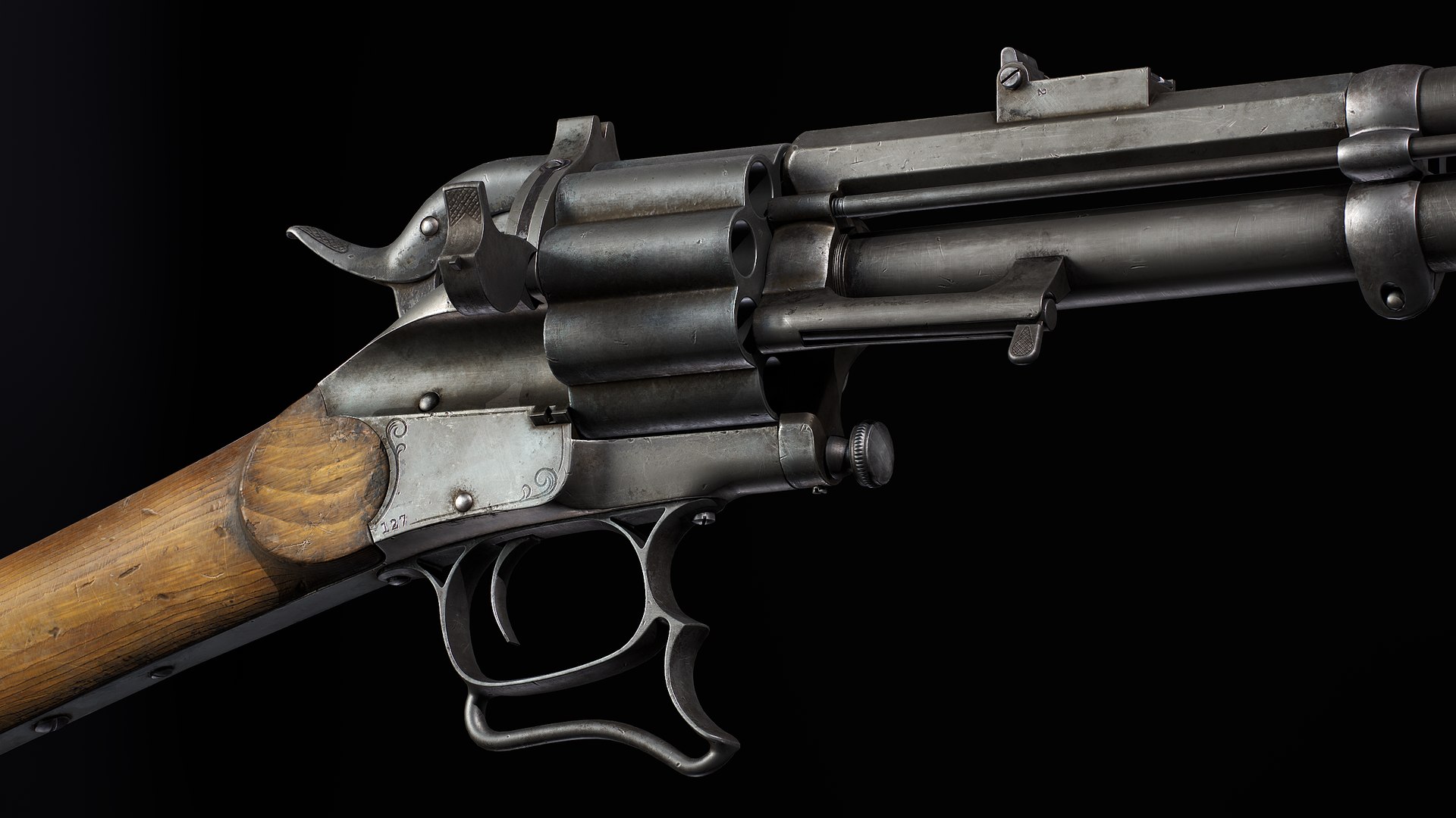 3D LeMat Centerfire Carbine -Triple A- PBR Game Ready Low Poly Model ...