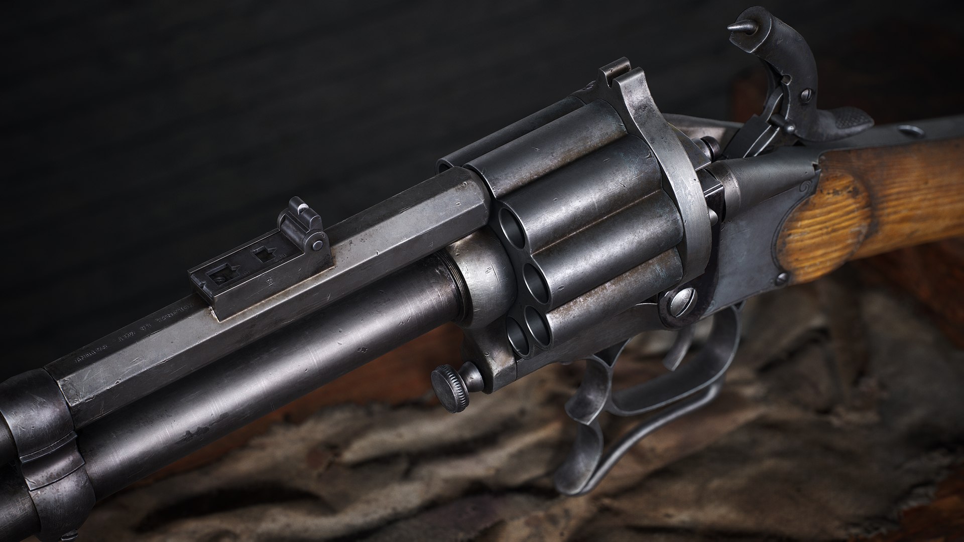 3D LeMat Centerfire Carbine -Triple A- PBR Game Ready Low Poly Model ...