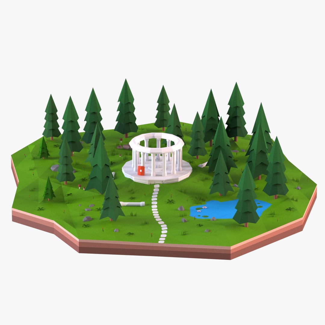 Cartoon Temple Scene 3D - TurboSquid 1687122